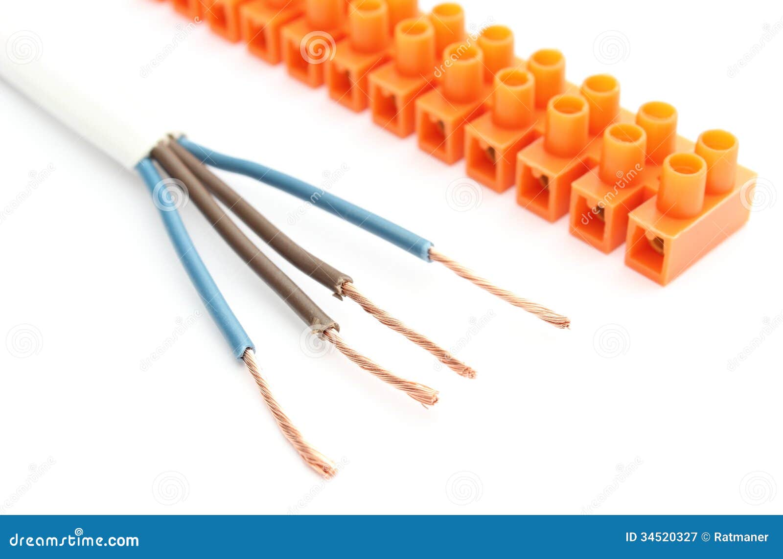 Electrical Accessories with Cable Isolated on White Background Stock ...