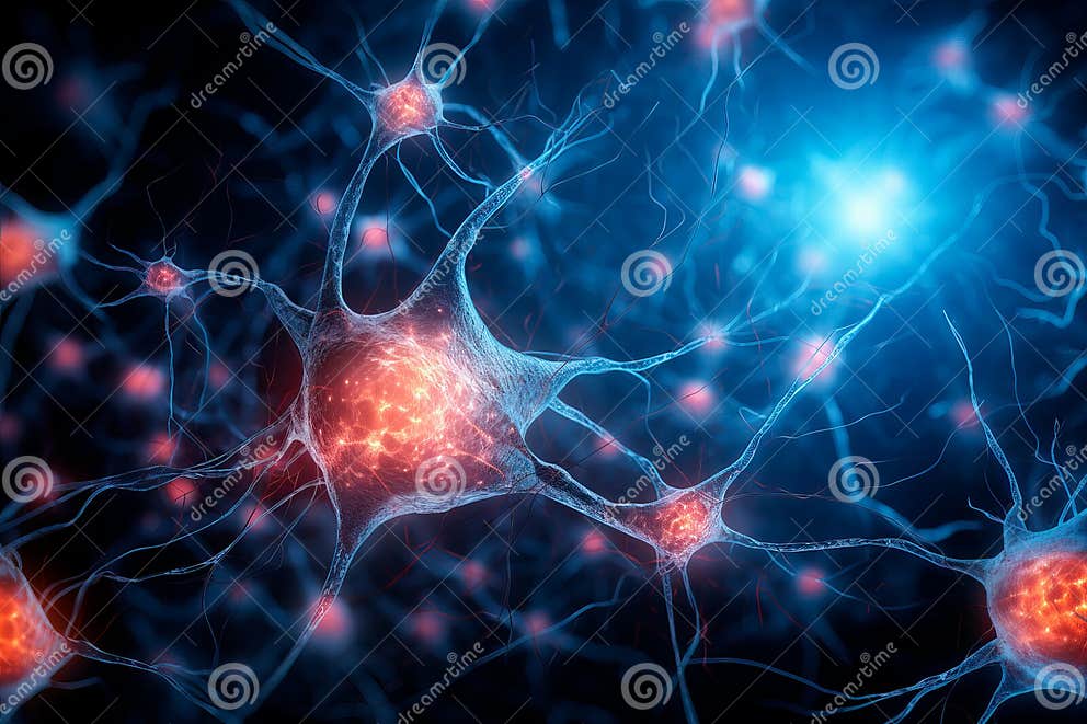 Electrical Activity of Neurons Inside a Human Brain Stock Photo - Image ...