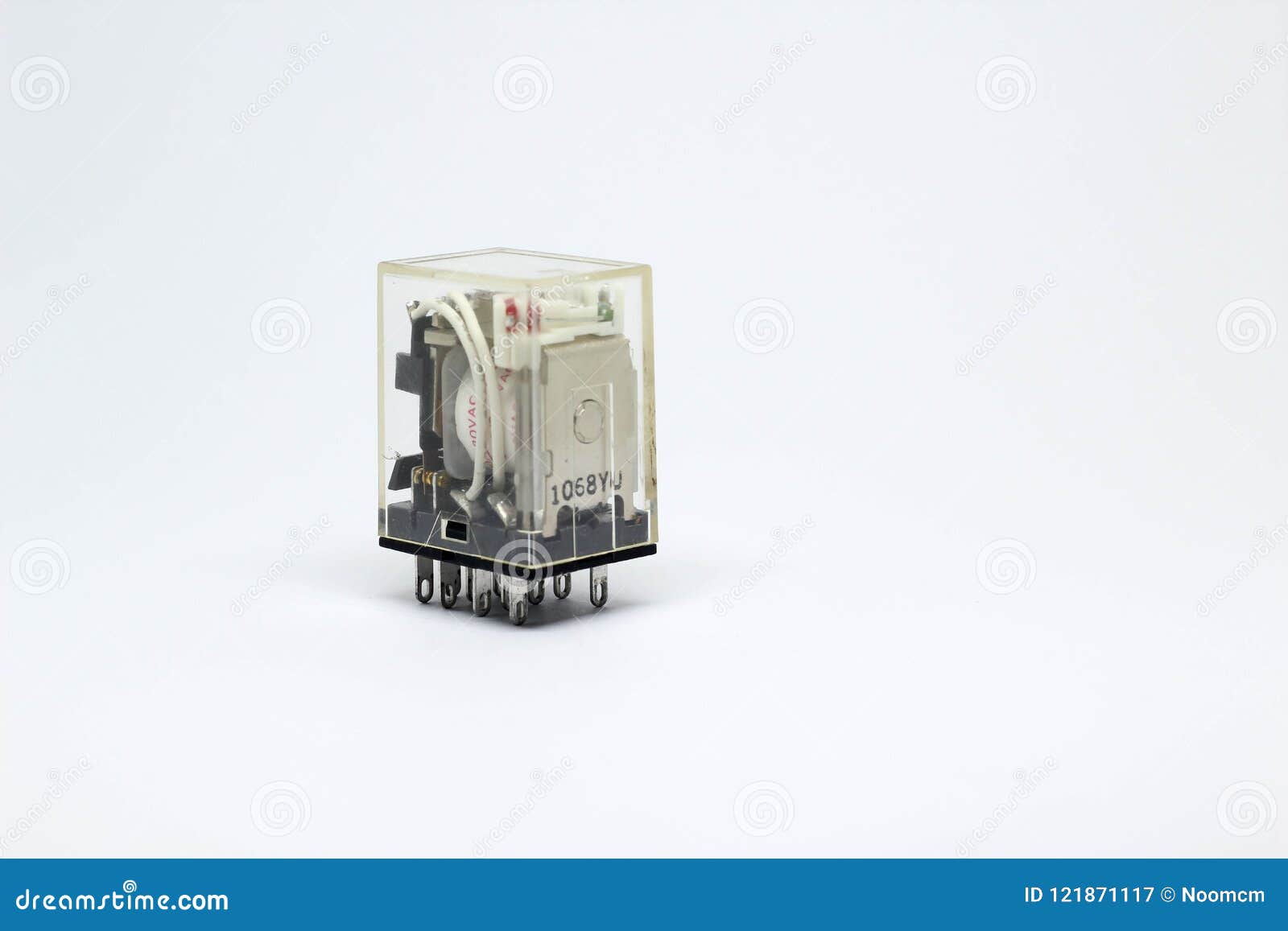 Electrical Relay on White Background. Stock Image - Image of ...