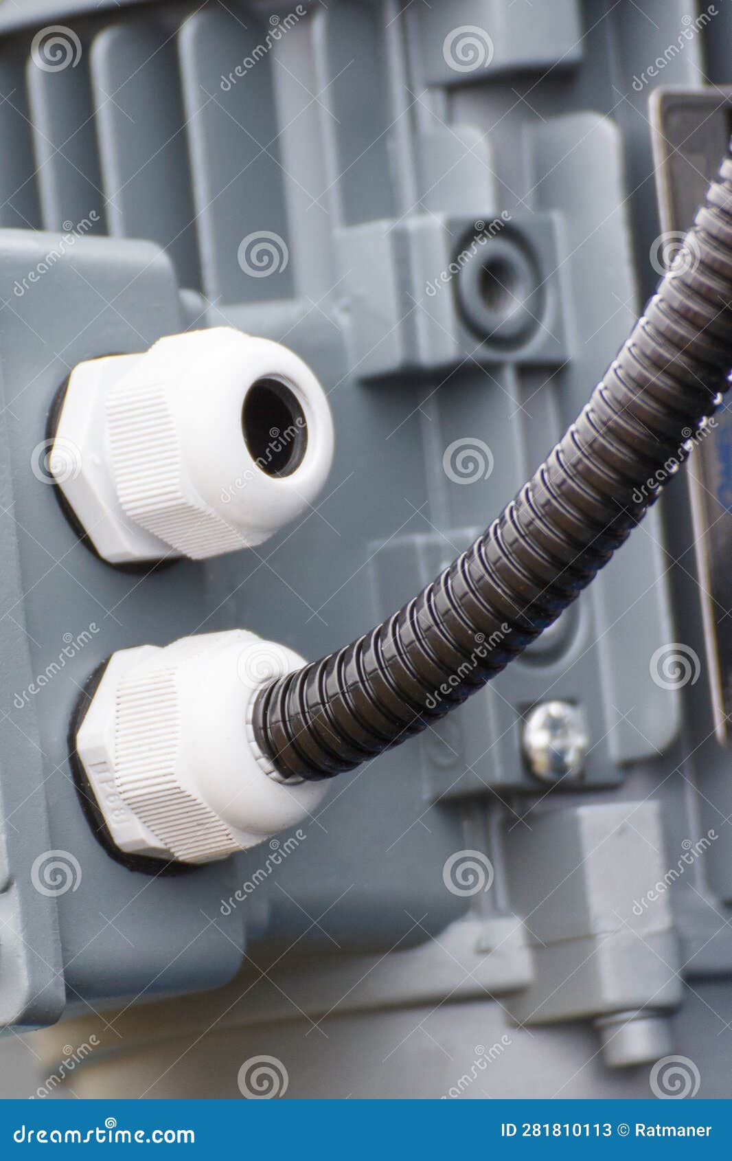 Electrical Box with Connected Cable. Detail and Part of Electric Engine ...