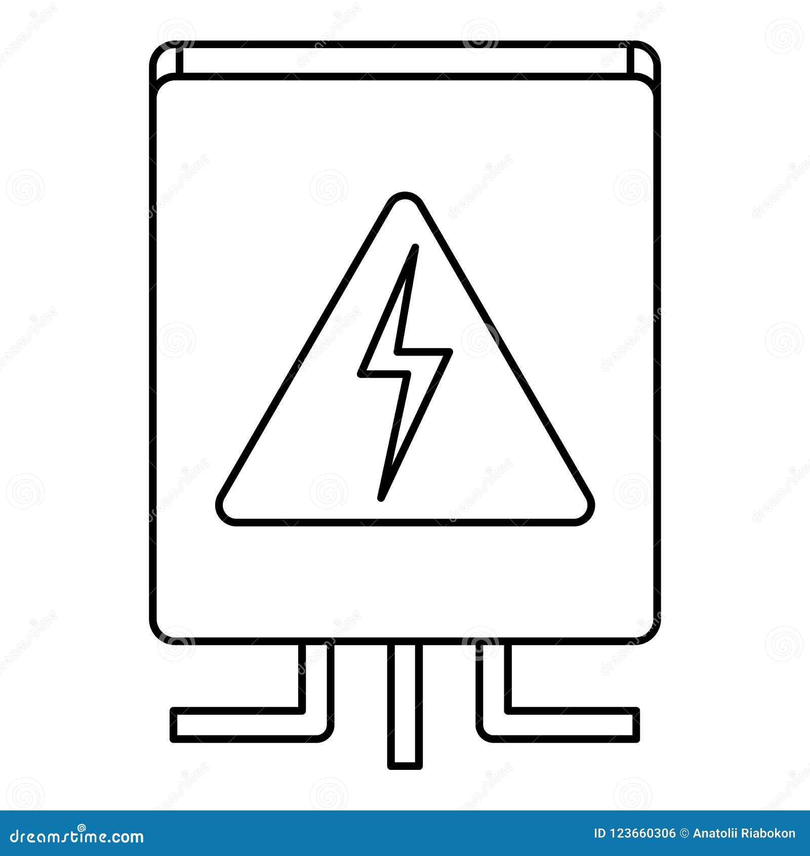 Electrical Box Icon, Outline Style Stock Illustration - Illustration of ...