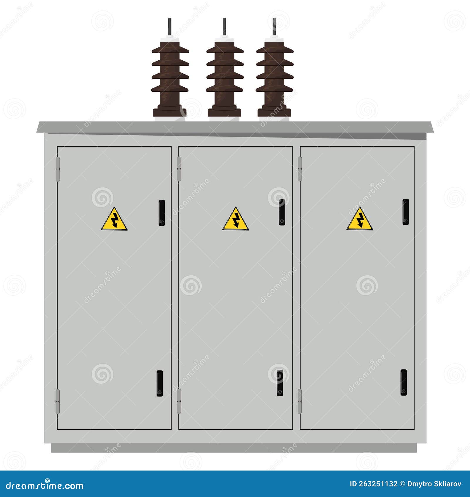 Substation Room. Electrician Equipment, Generator Cartoon Vector ...