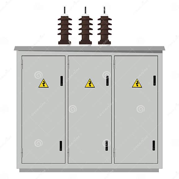 Electrical Box, Industrial Electrical Control Panel. Substation. Vector ...