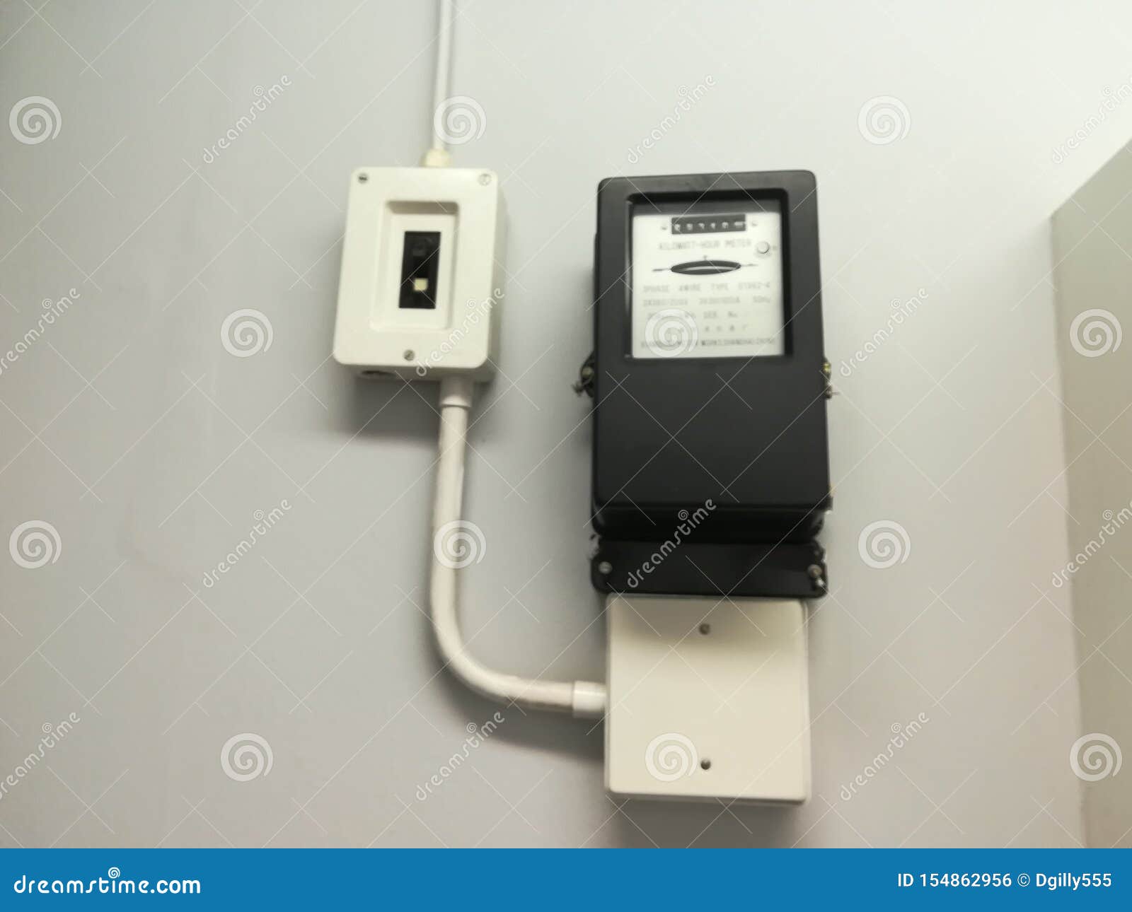 Electrical Box with Meter Reader Attached To a Wall Stock Photo - Image ...