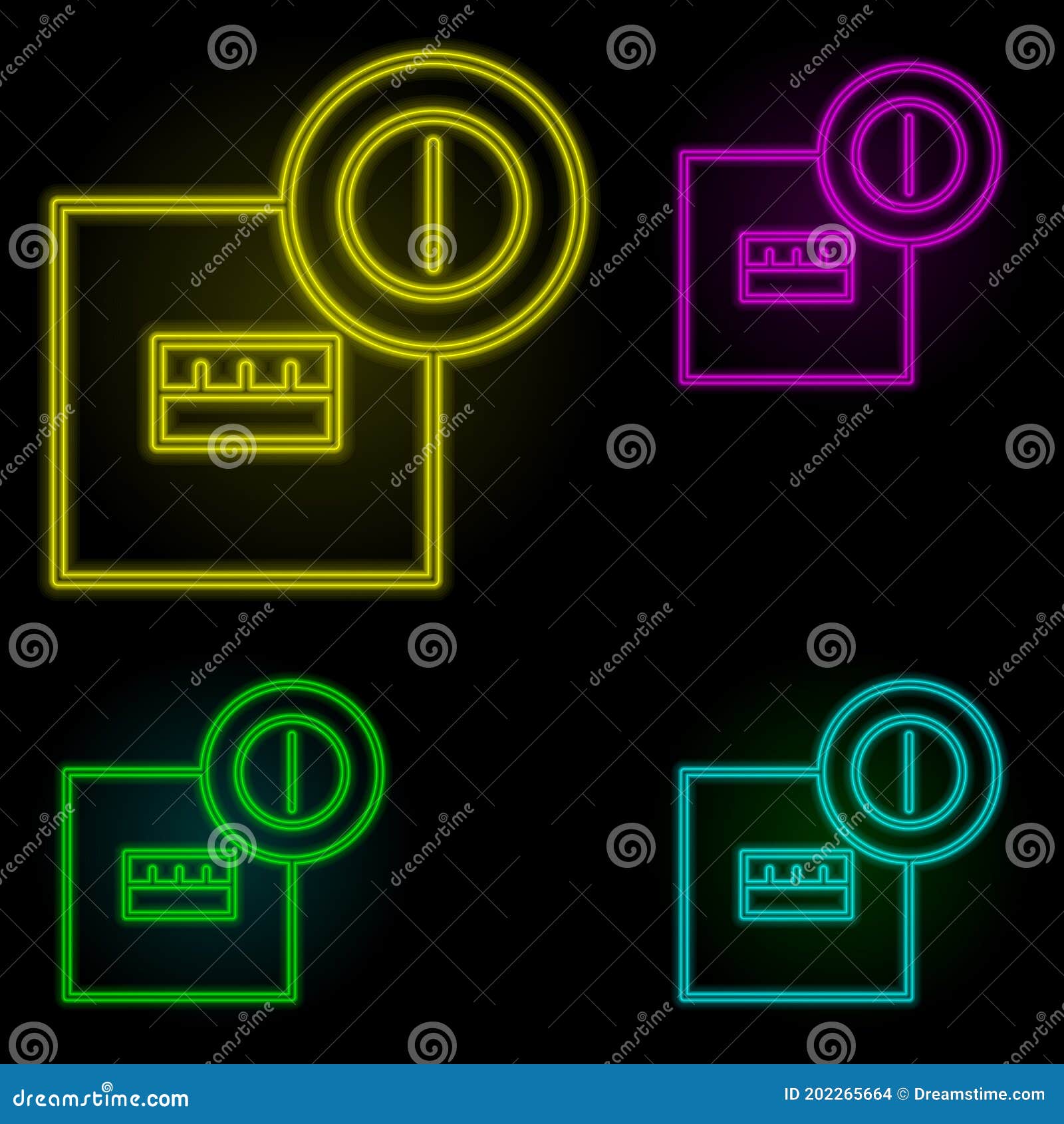 Electrical Box Neon Color Set Icon Simple Thin Line Outline Vector Of Automation Icons For Ui