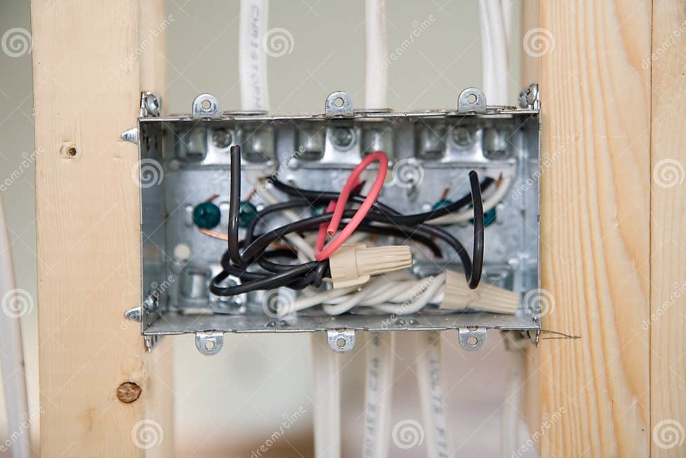 Electrical Box with wiring stock image. Image of wall - 16999689