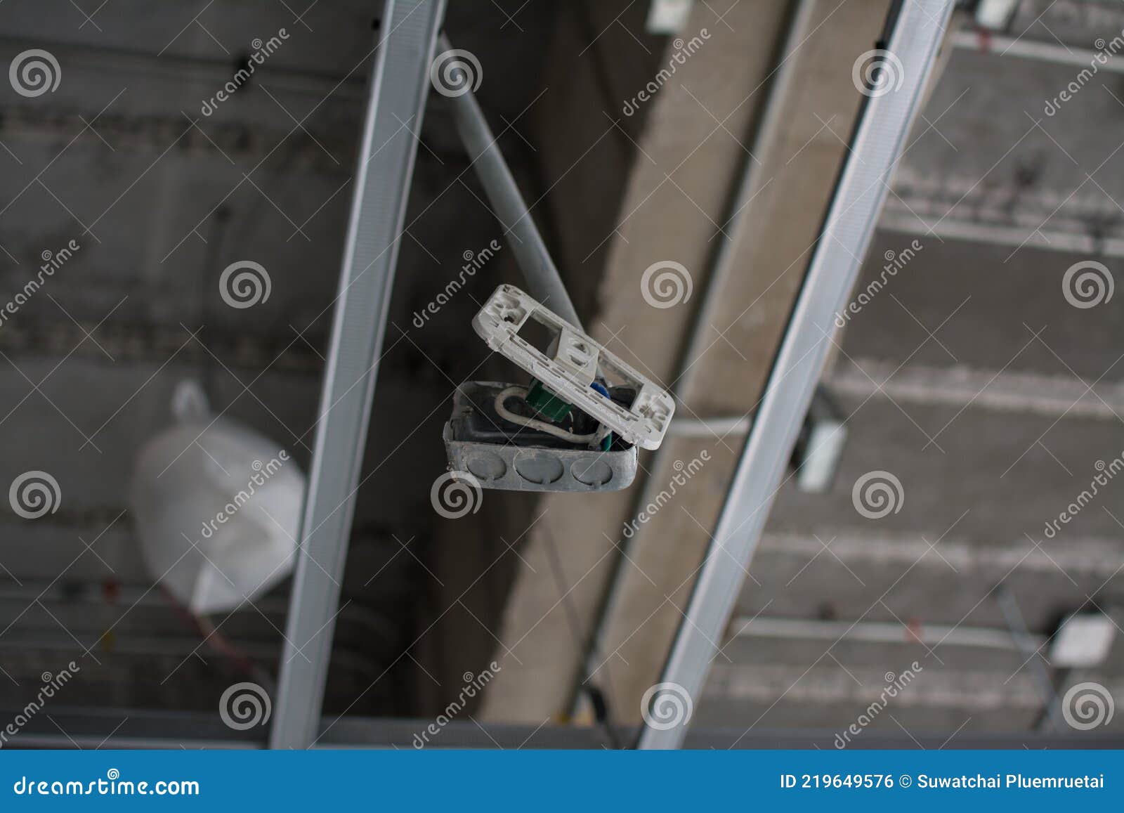 Electrical Box with Wiring in a New Home Under Construction Stock Photo ...