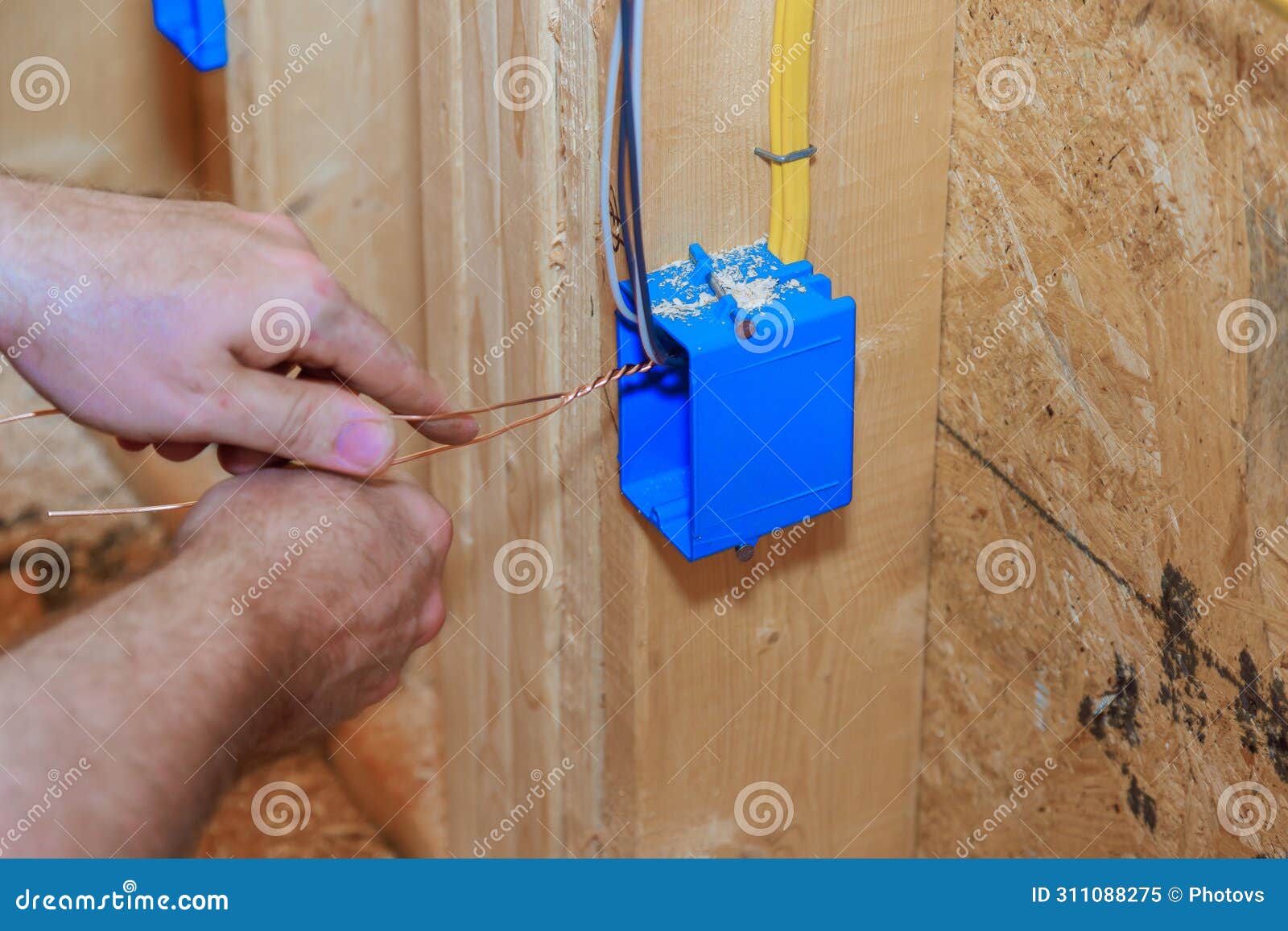 Electrical Box with Wiring in New Home during Under a Construction ...