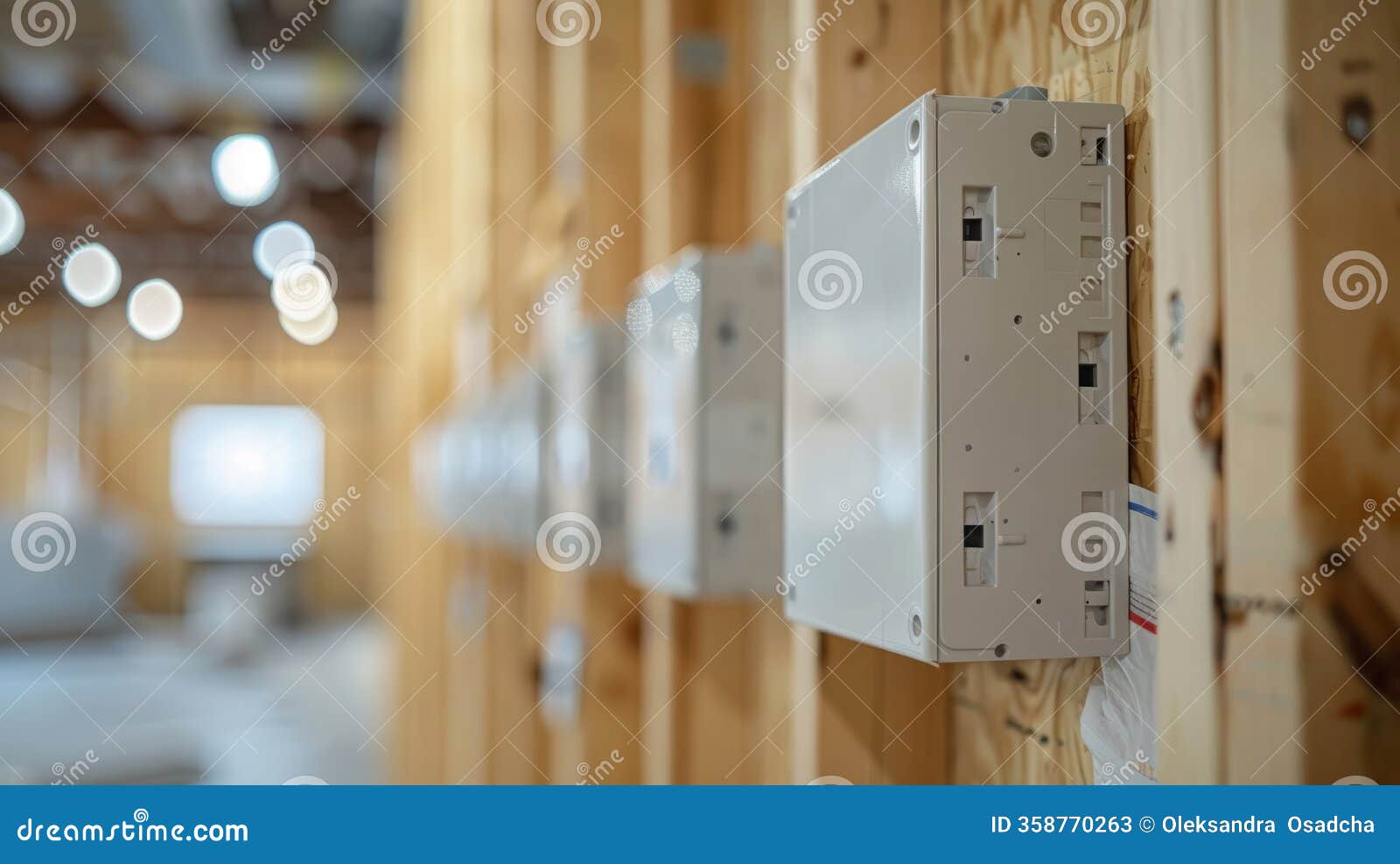 Electrical Boxes Installed on Wood Framing in an Unfinished Interior ...