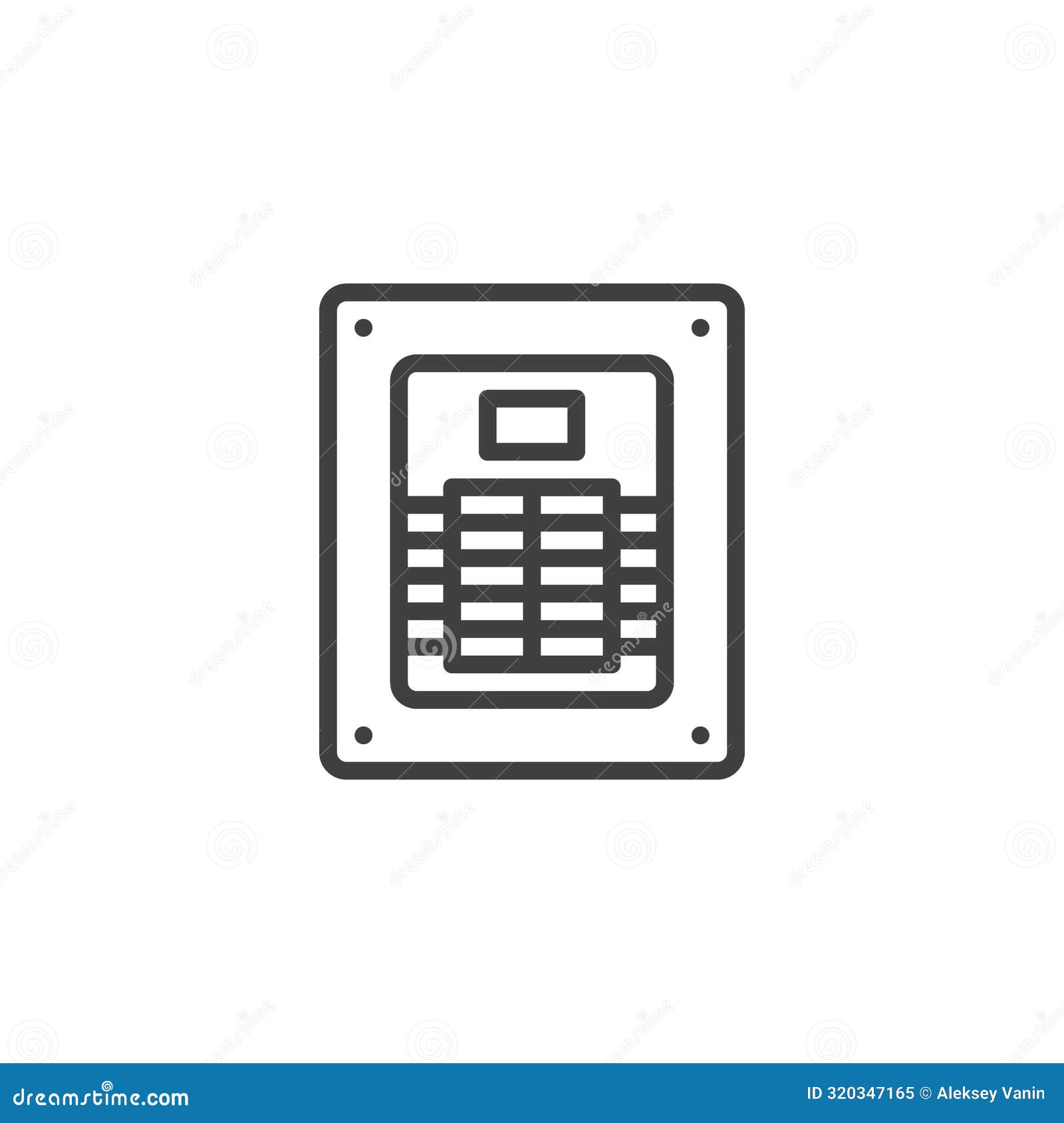 Electrical Breaker Box Line Icon Cartoon Vector | CartoonDealer.com ...