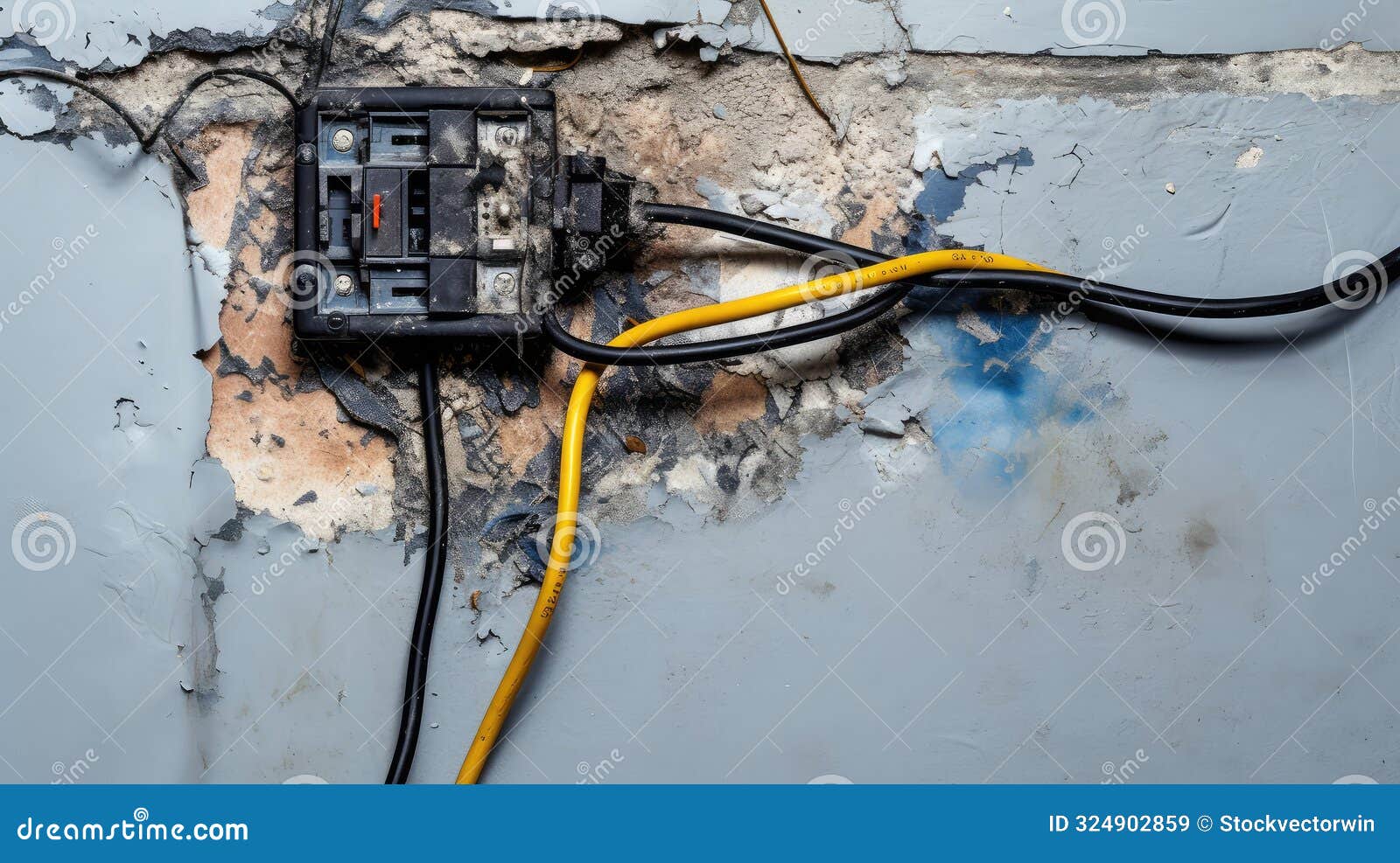 Electrical broken cable stock illustration. Illustration of addressing ...