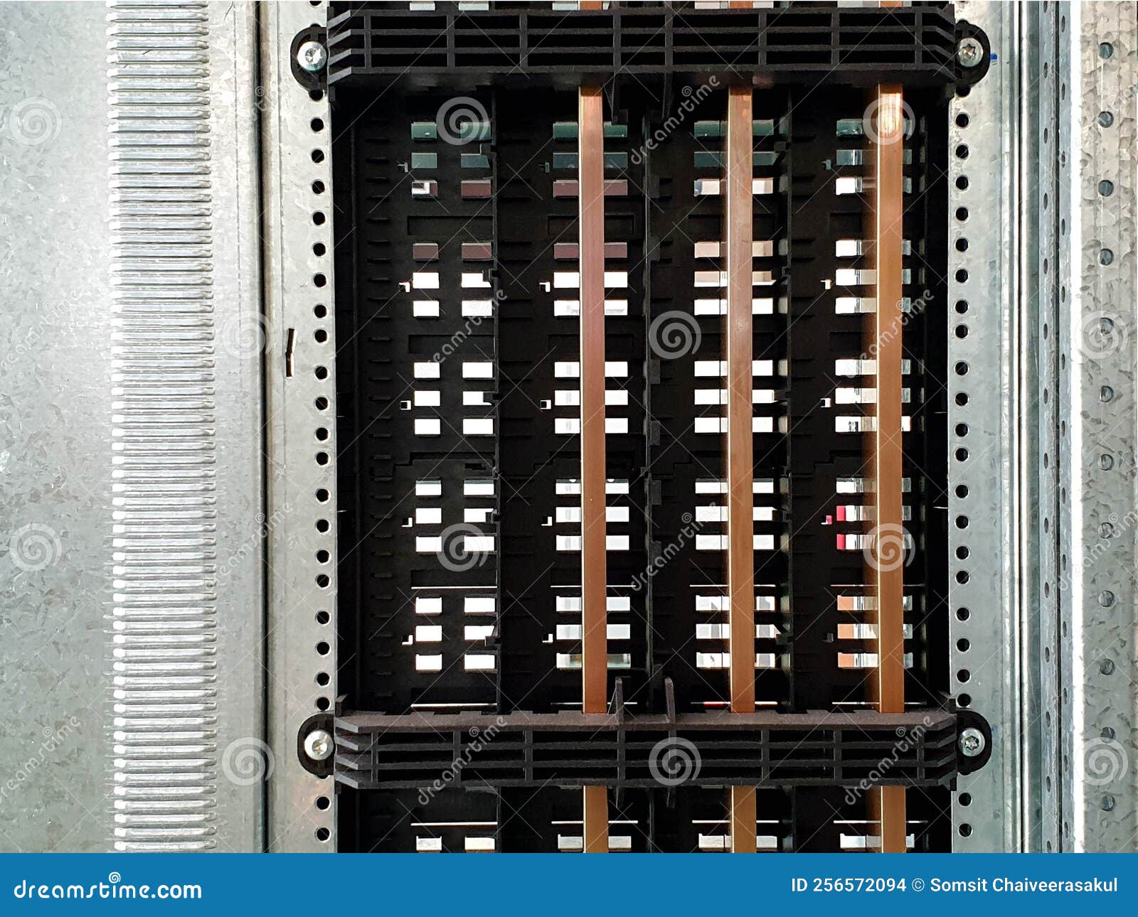 Electrical Bus Bar of MCC Panel Stock Photo - Image of busbar, light ...