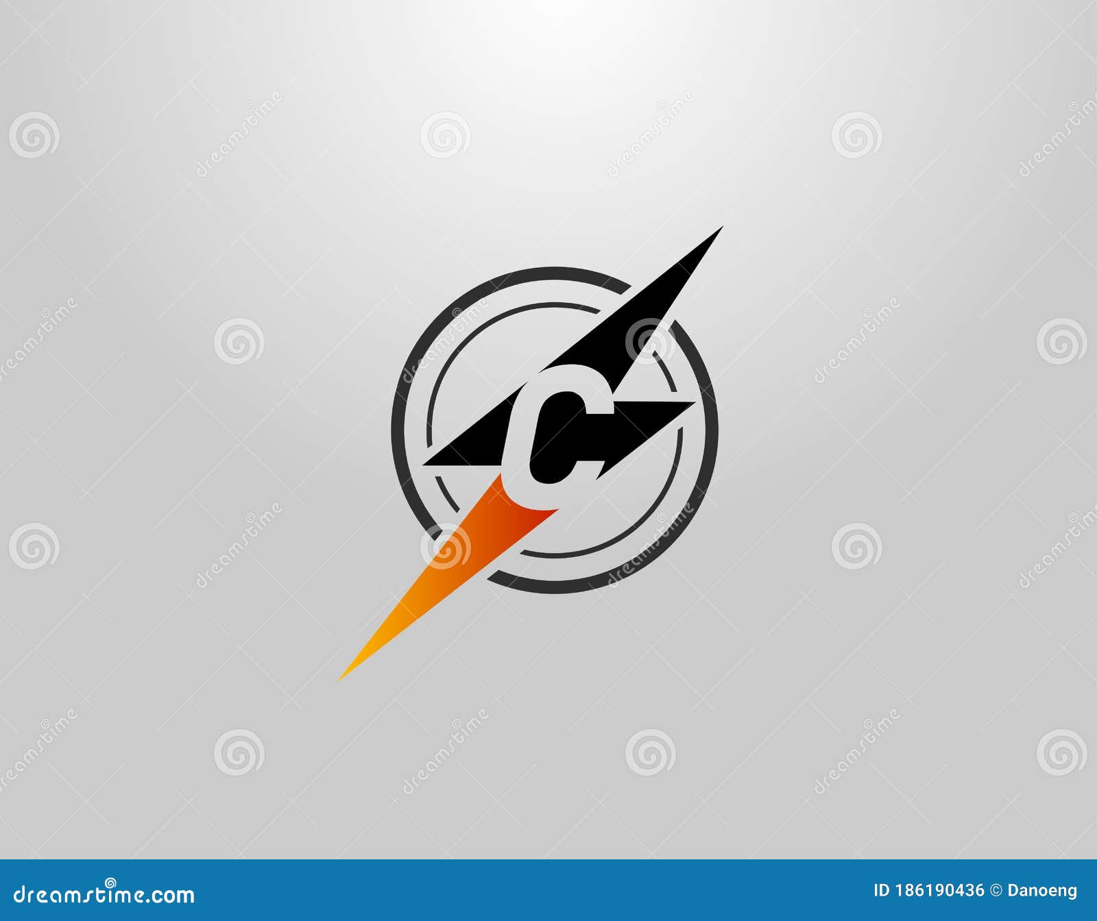 Electrical C Letter Logo. Creative Icon Created from Negative Space of ...