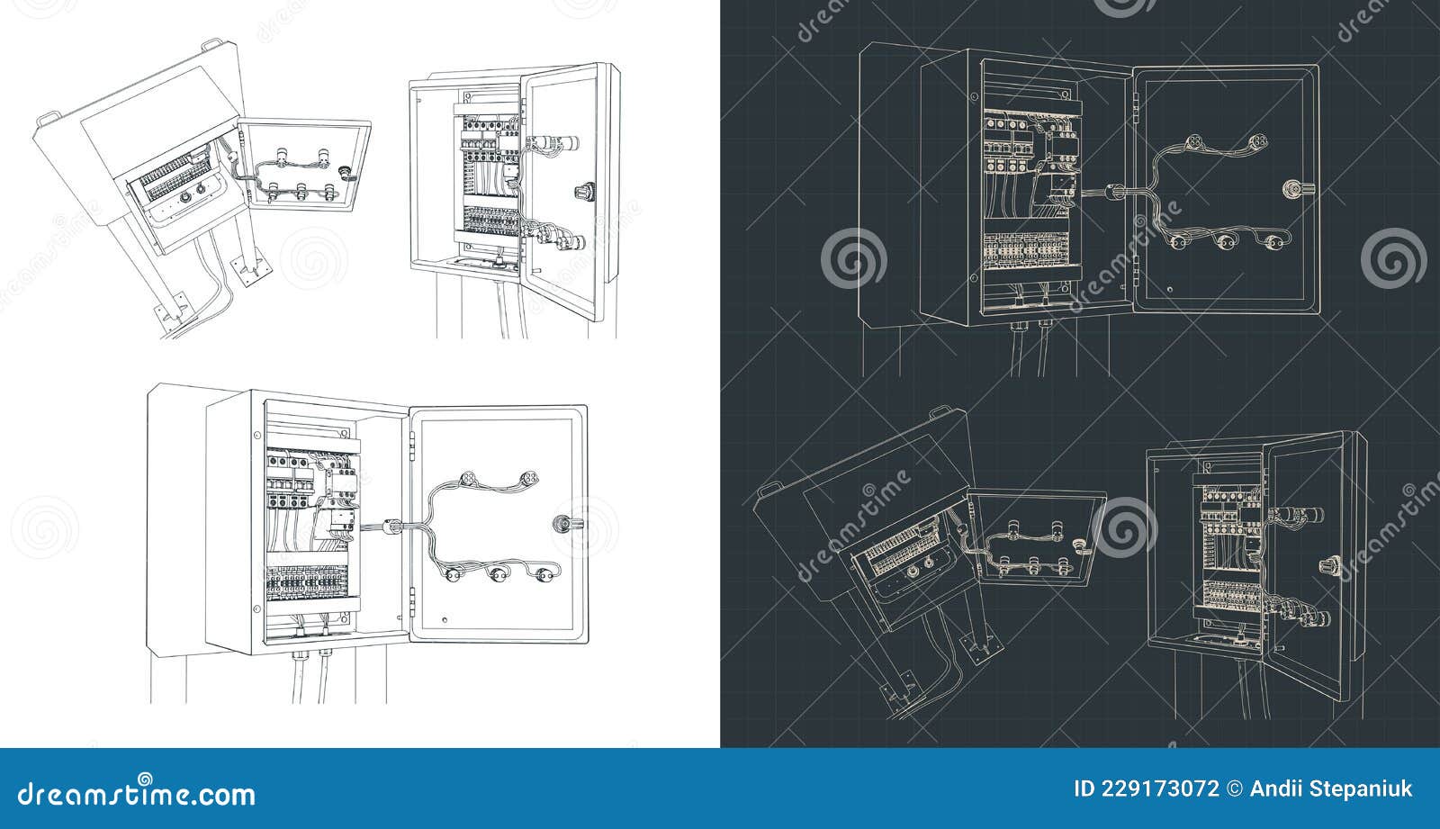 Electrical Cabinet Blueprints Stock Vector - Illustration of circuit ...