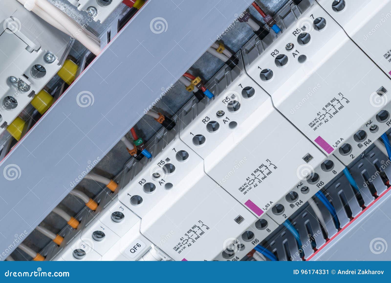 In the Electrical Cabinet are Mounted Circuit-breakers, Modular ...