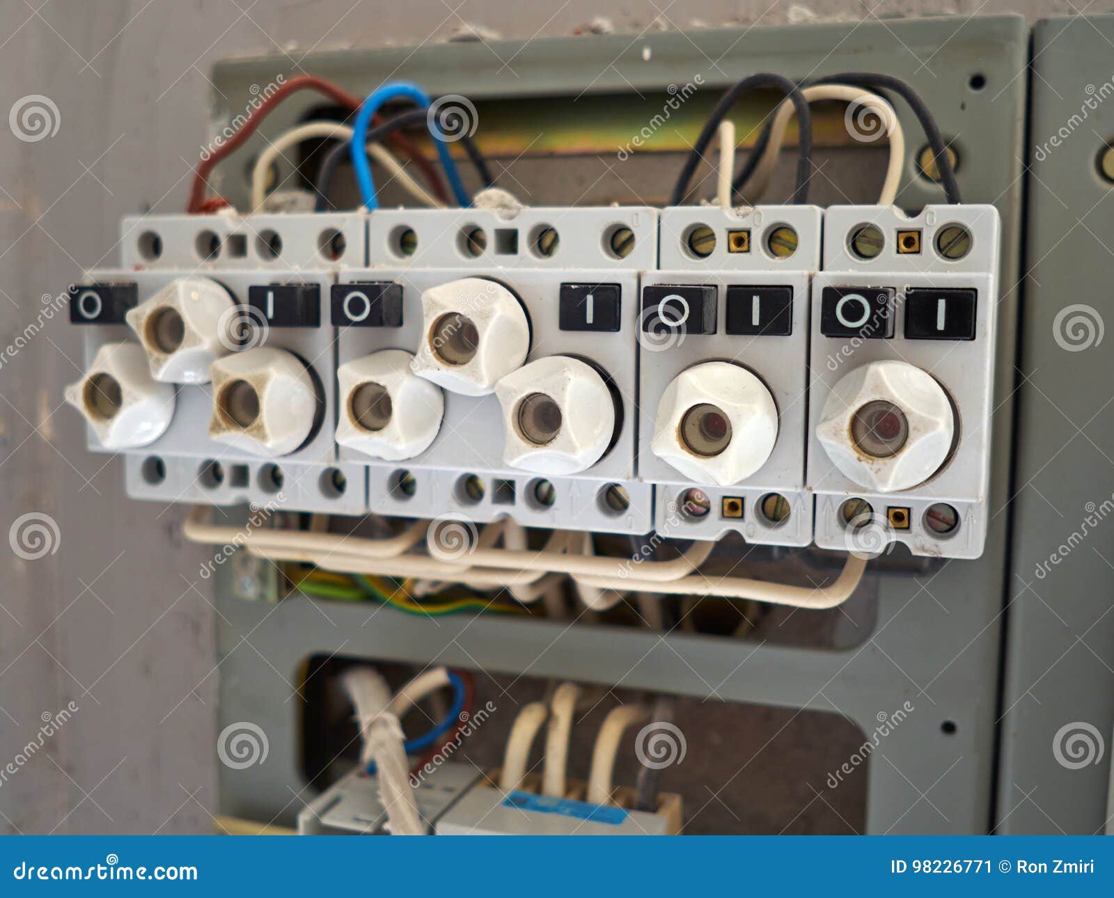 Electrical Cabinet With Old Type Fuses With Wires Royalty-Free Stock ...