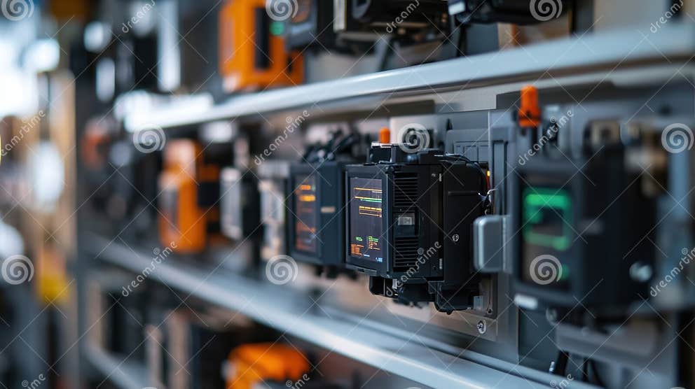 Electrical Cabinet Showing Multiple Plcs Controlling Industrial Processes Stock Photo - Image of ...