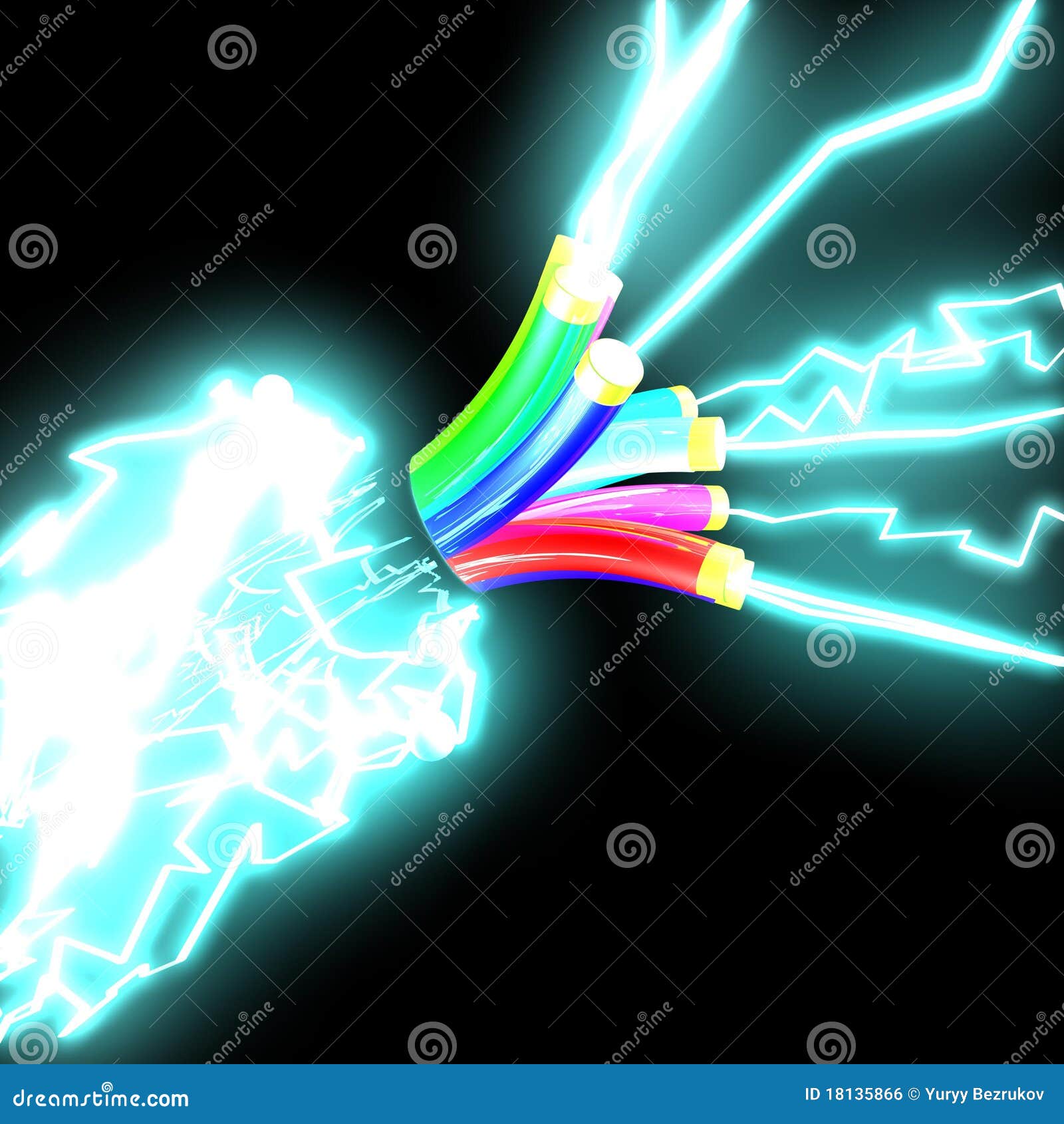 Electrical Cable Wires Flexible Electricity Equipment. Copper Core ...