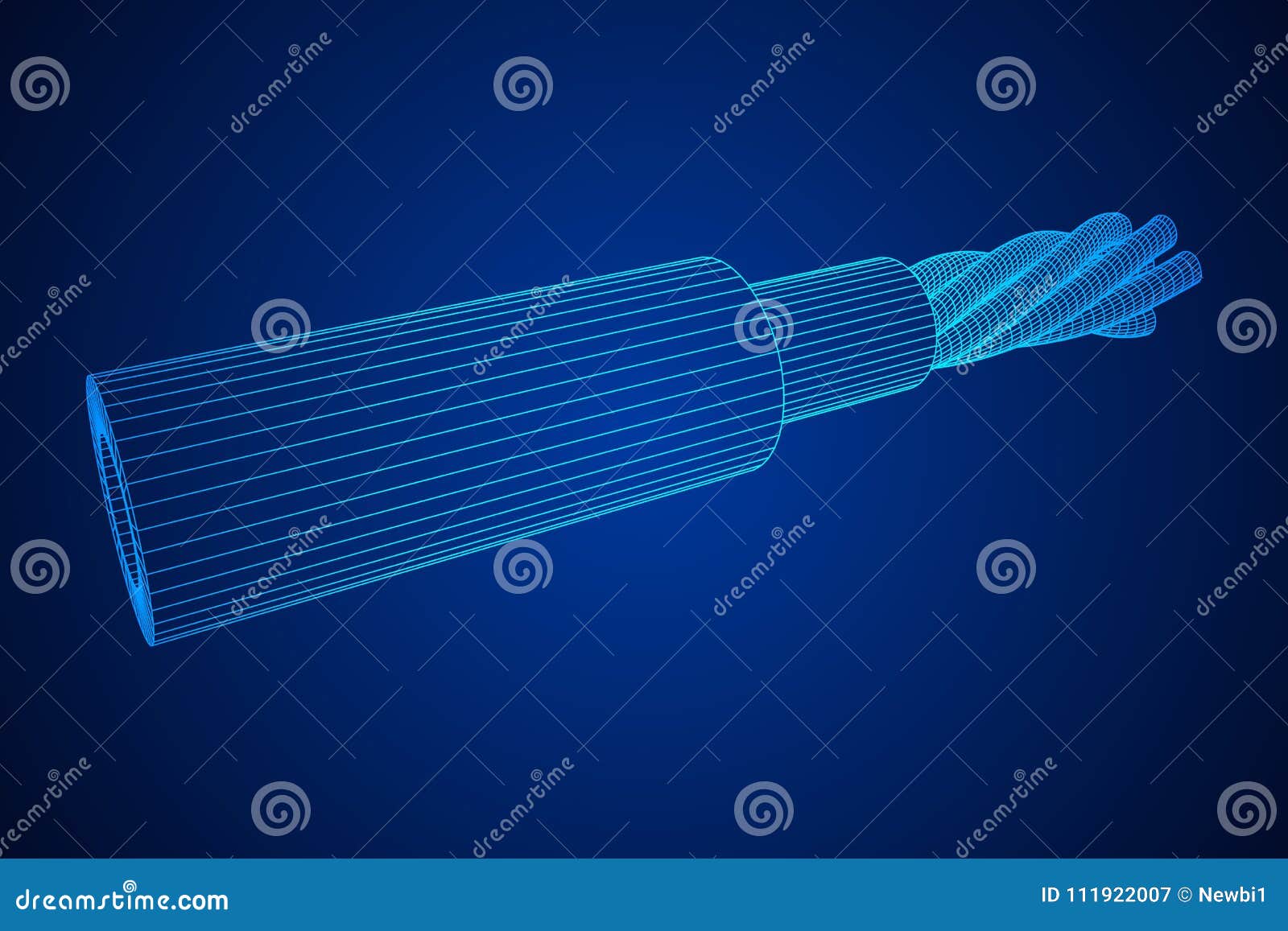 Electrical cable wireframe stock vector. Illustration of metal - 111922007