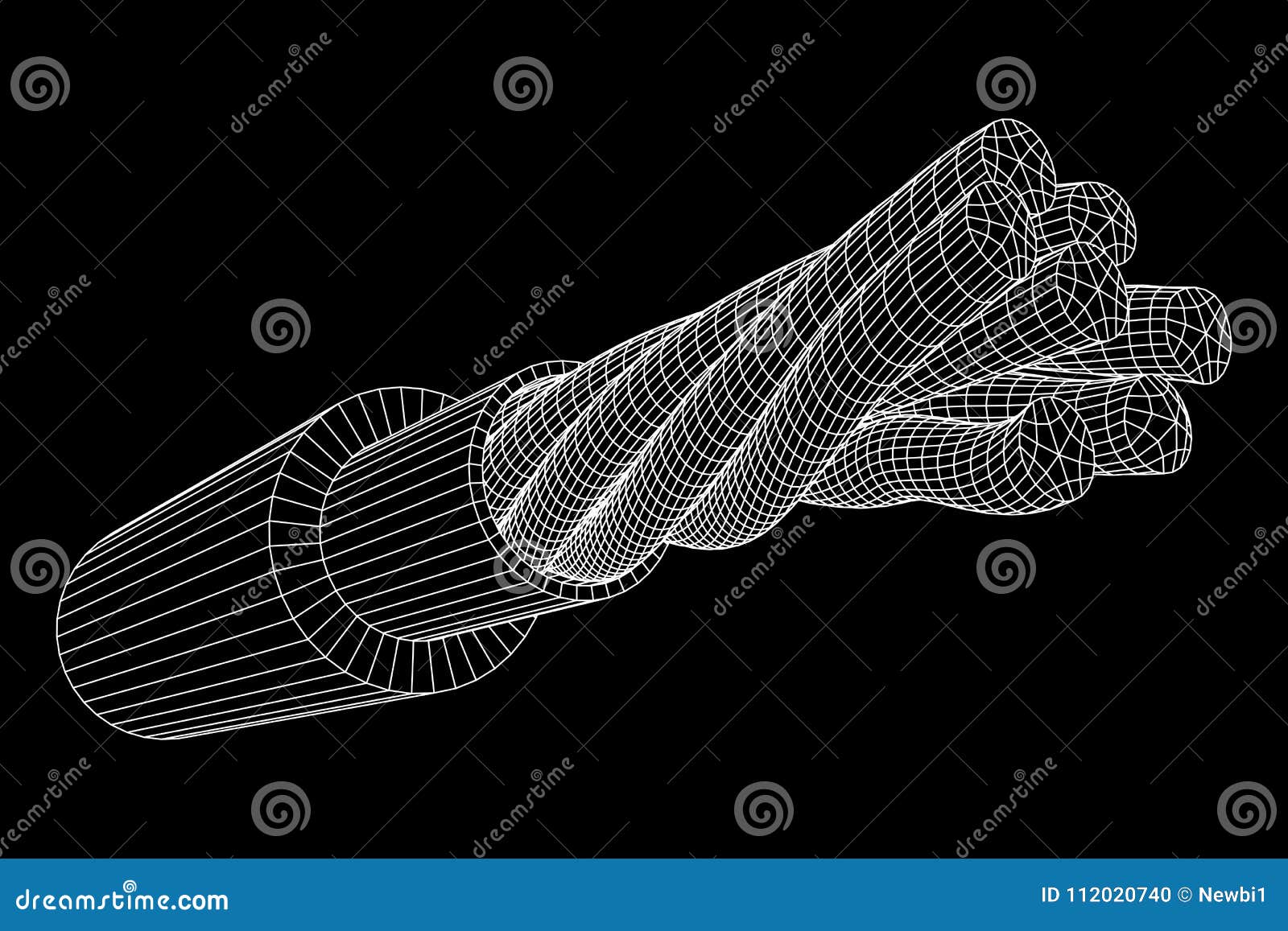 Electrical cable wireframe stock vector. Illustration of isolated ...
