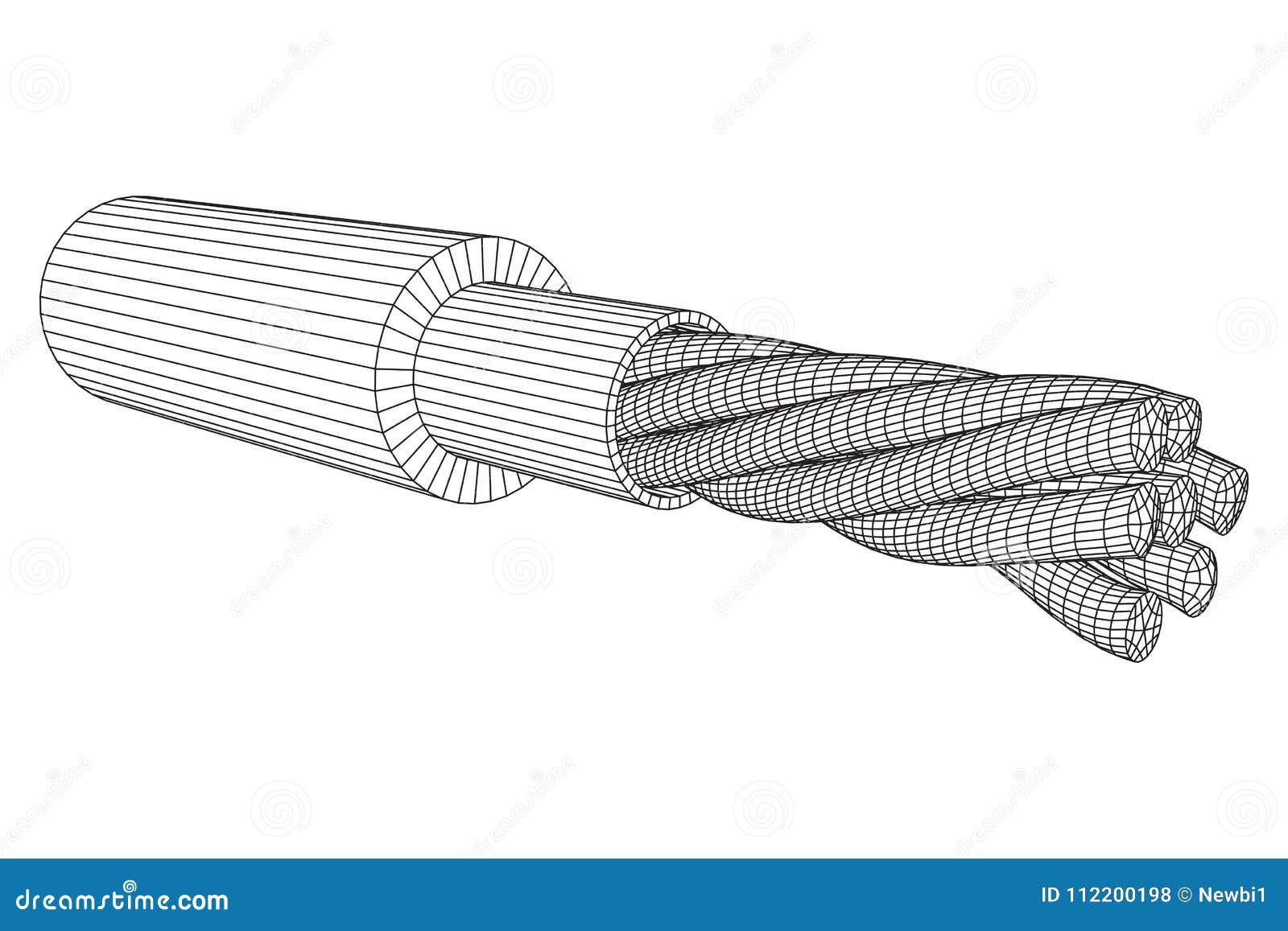 Electrical cable wireframe stock vector. Illustration of industry ...