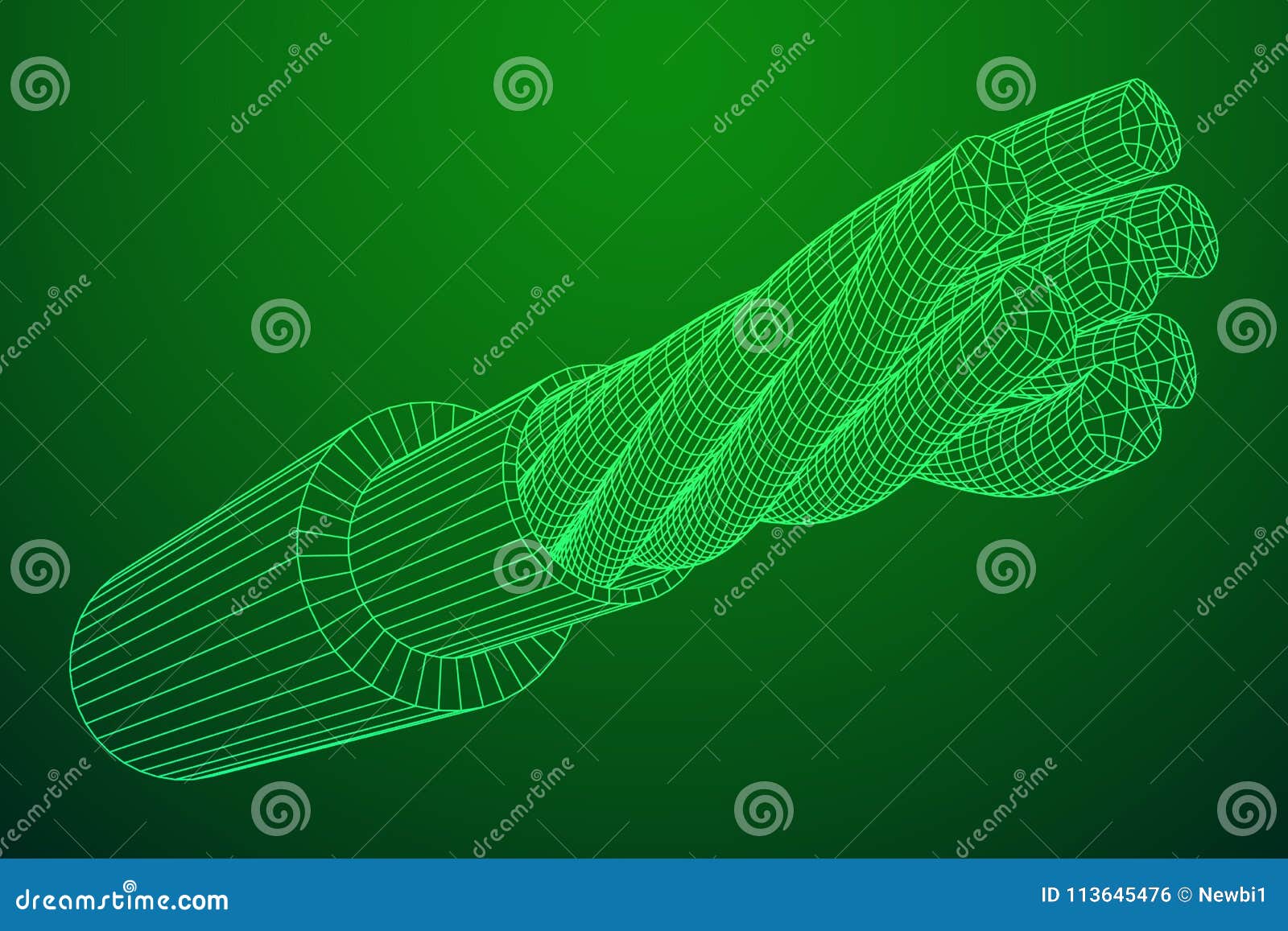 Electrical cable wireframe stock vector. Illustration of frame - 113645476