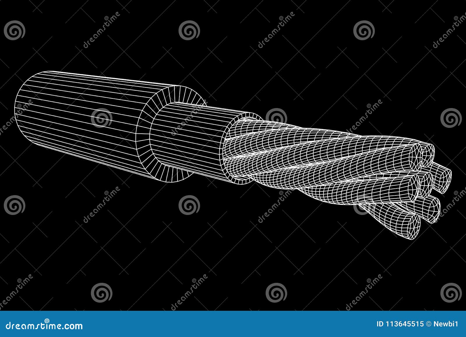 Electrical cable wireframe stock vector. Illustration of electric ...