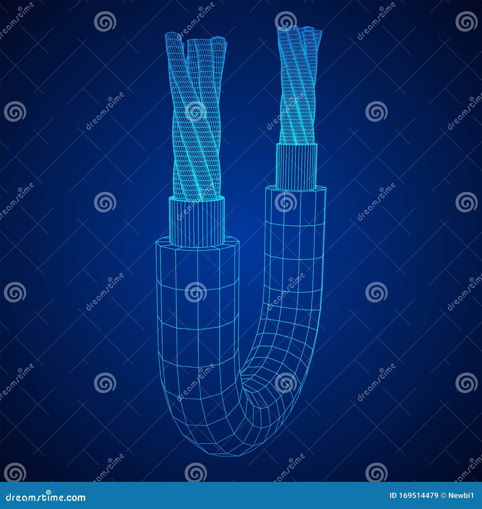 Electrical cable wireframe stock vector. Illustration of cable - 169514479
