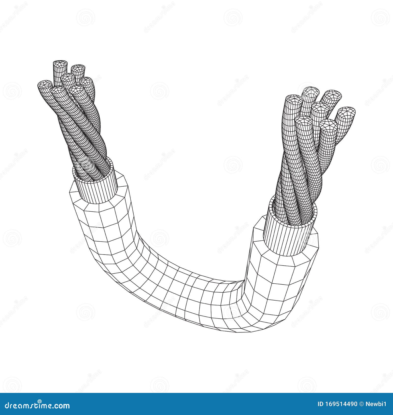 Electrical cable wireframe stock vector. Illustration of commercial ...