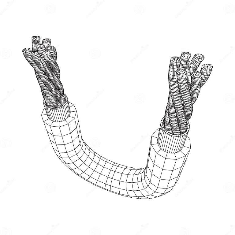 Electrical cable wireframe stock vector. Illustration of commercial ...
