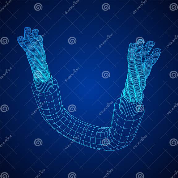 Electrical cable wireframe stock vector. Illustration of background ...