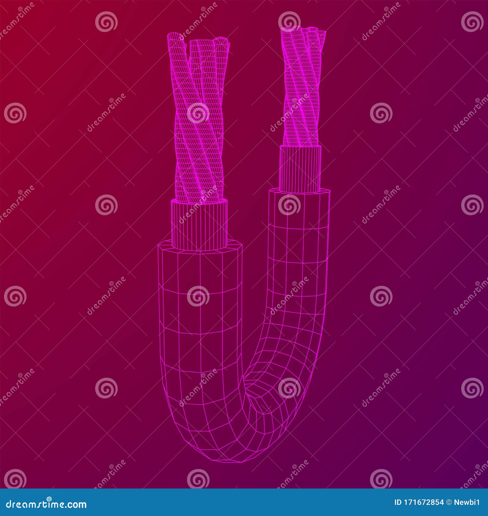 Electrical cable wireframe stock vector. Illustration of frame - 171672854