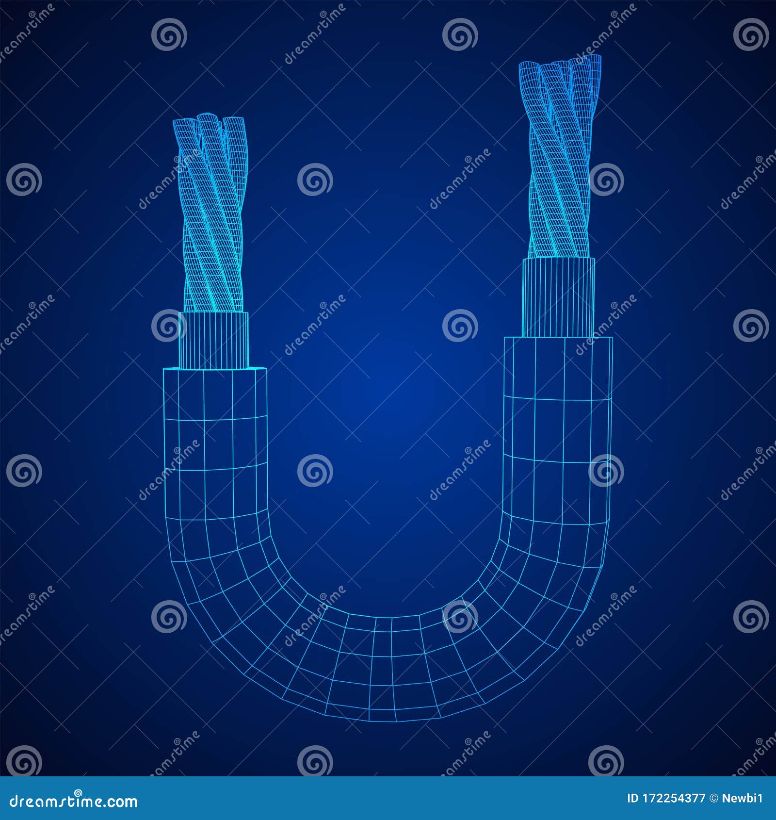 Electrical cable wireframe stock vector. Illustration of insulation ...