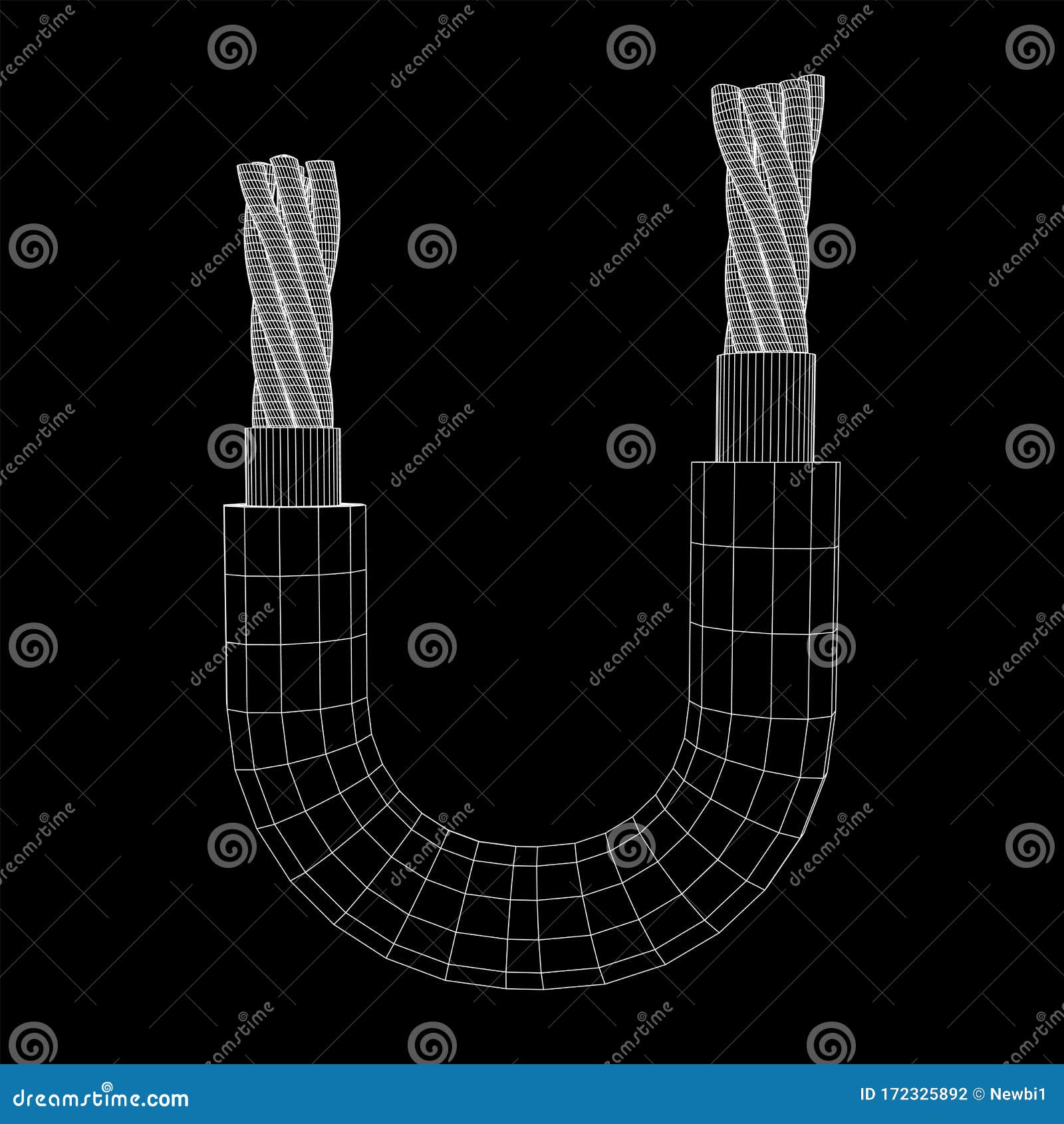 Electrical cable wireframe stock vector. Illustration of blueprints ...