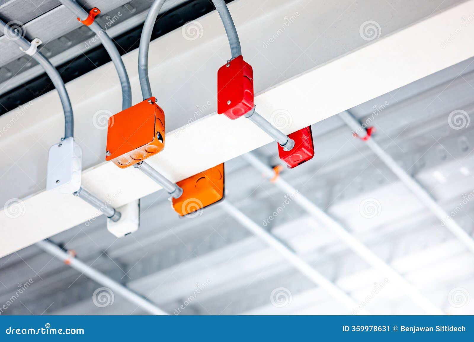 Cable Conduit And Junction Box For Electrical Wiring System With Lamp ...