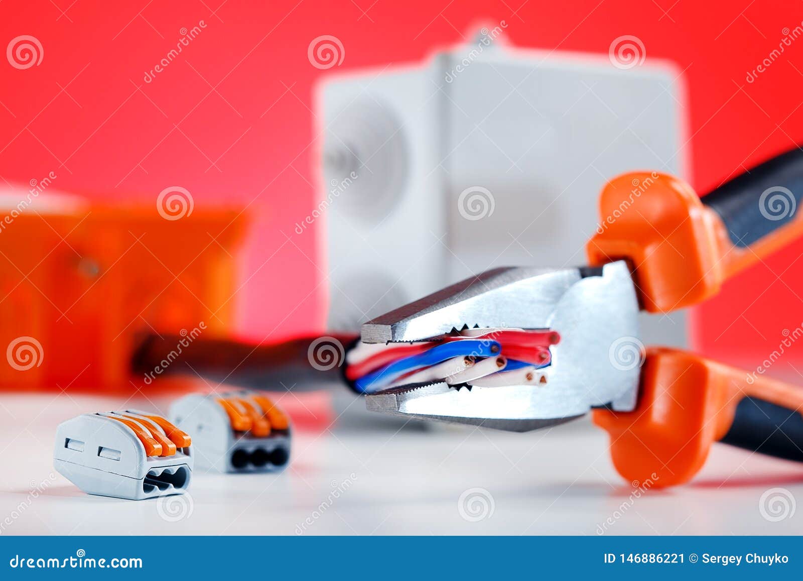 Electrical Cable Connection. Tool and Electric Component Stock Image ...