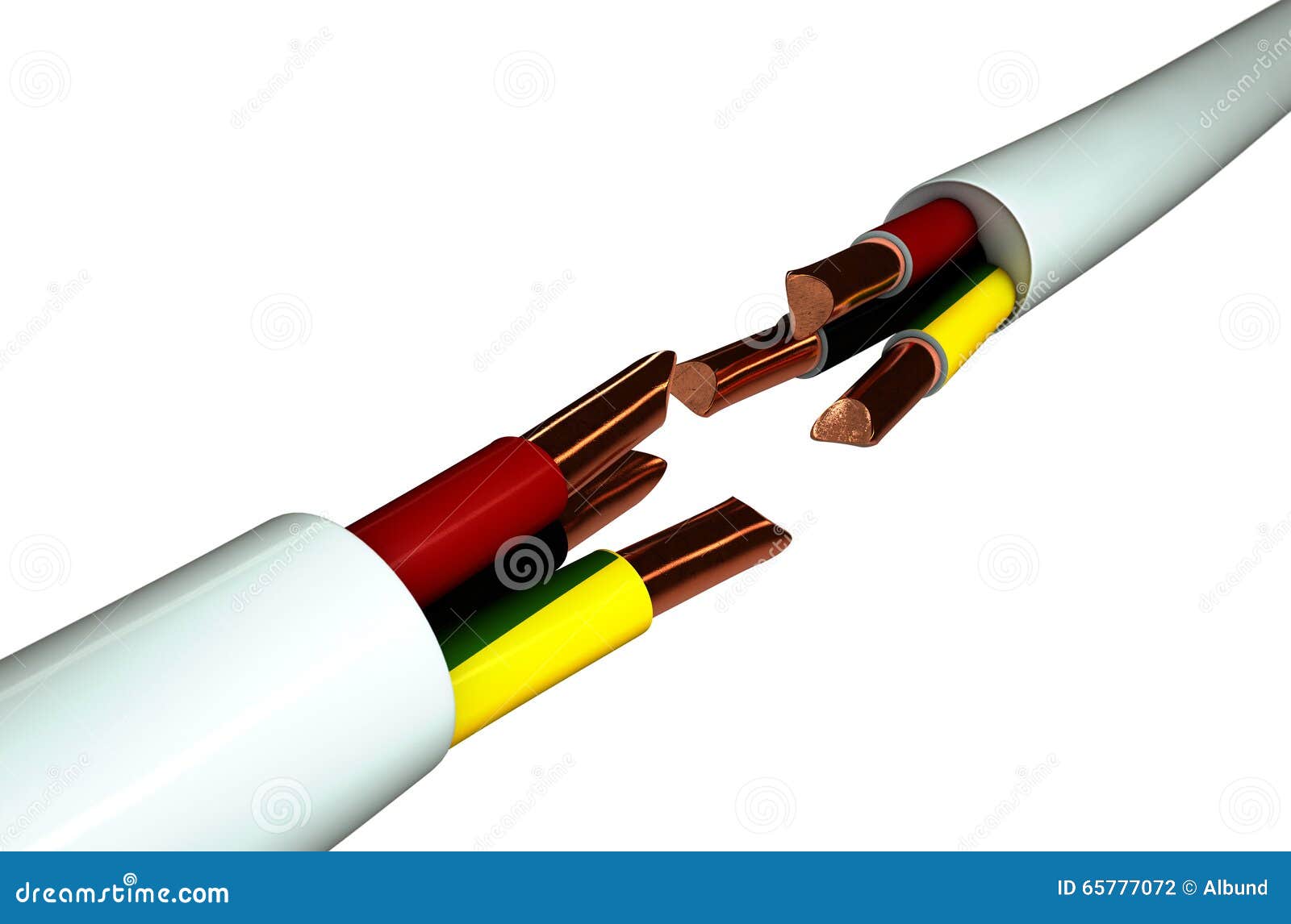 Electrical Cable Cut stock illustration. Illustration of isolated ...