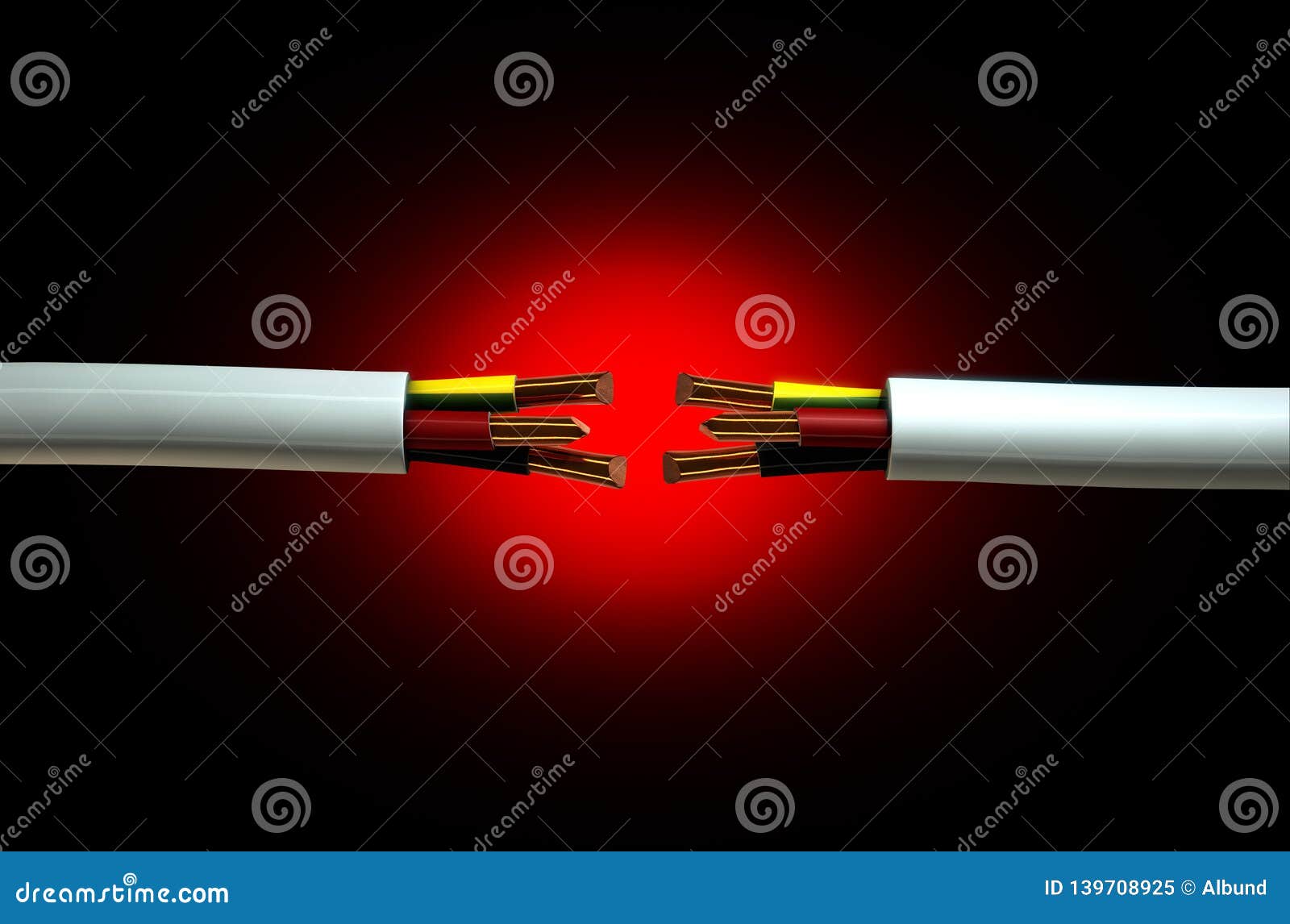 Electrical Cable Cut stock illustration. Illustration of neutral ...