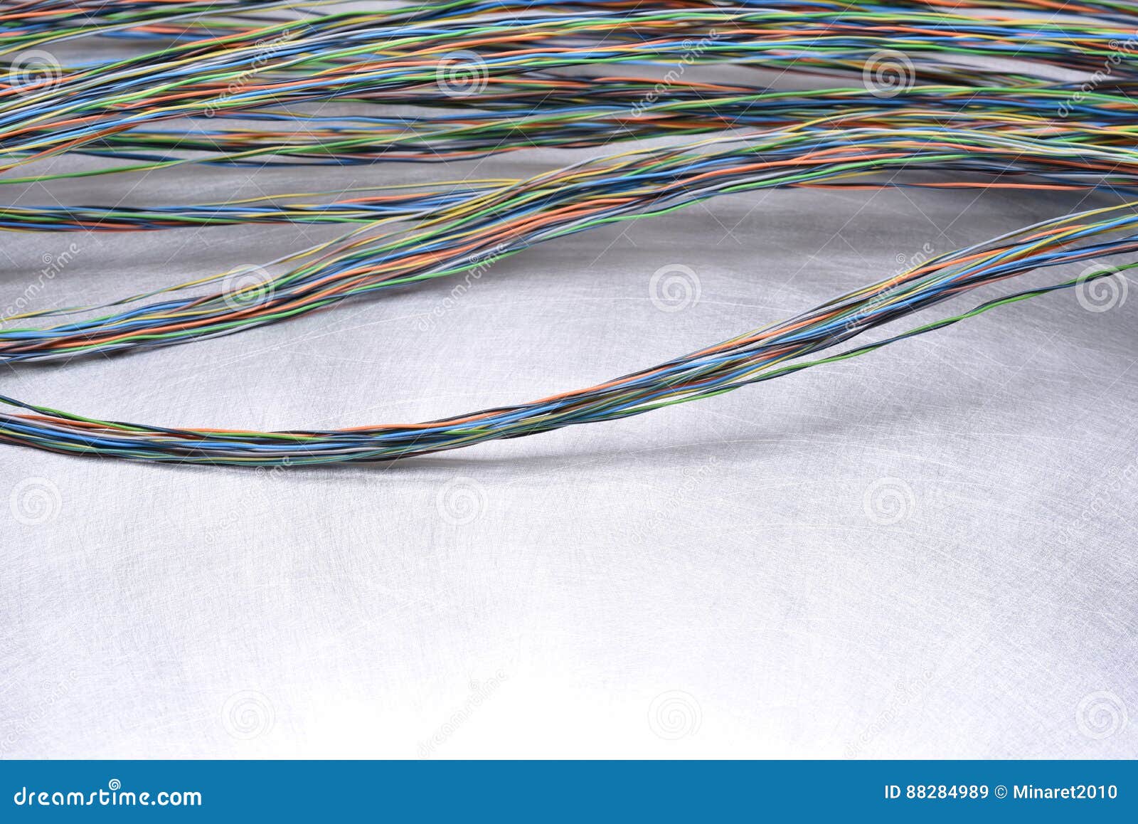 Electrical Cable on Grey Metal Background Stock Image - Image of ...