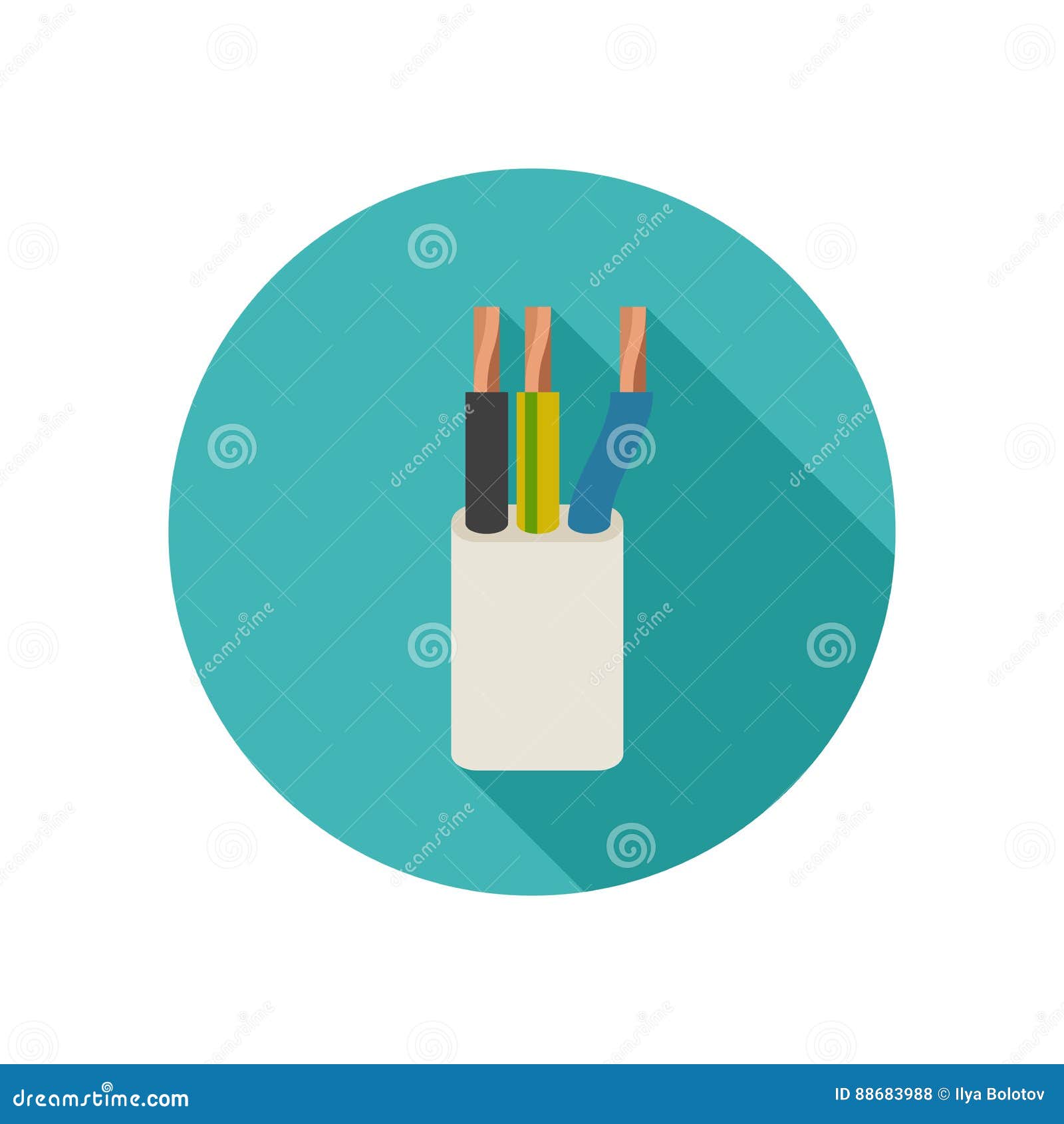 Electrical cable icon stock vector. Illustration of electrician - 88683988