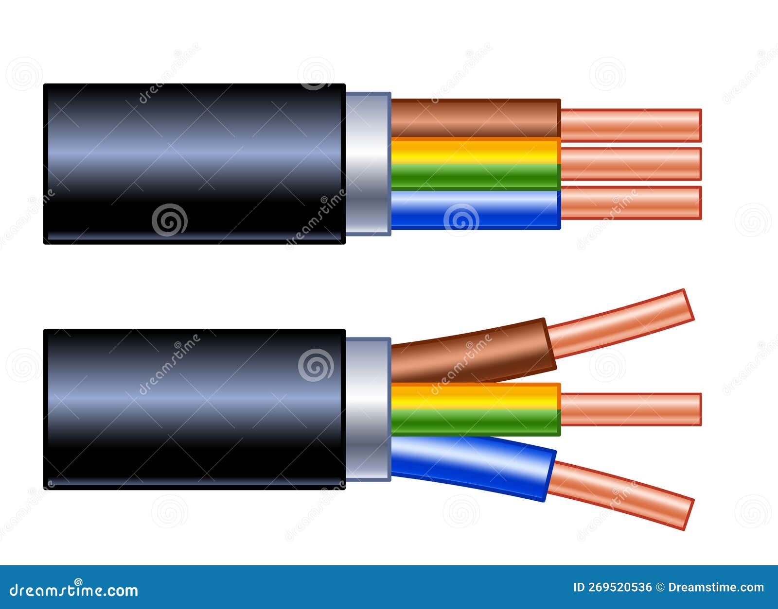 Electrical Cable Illustration Stock Vector - Illustration of strand ...
