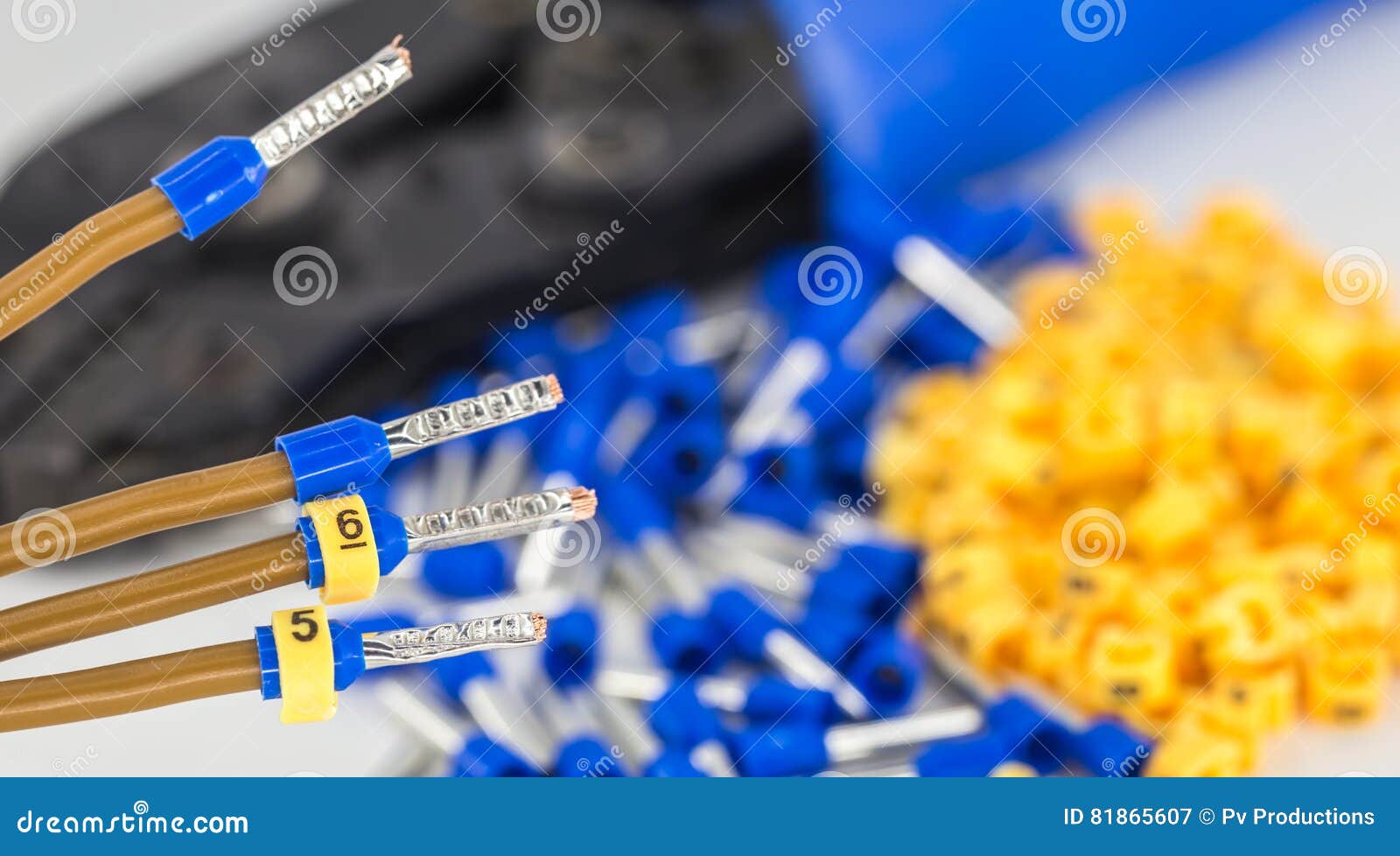 Electrical Cable with Insulated Tip, Closeup Stock Image - Image of ...