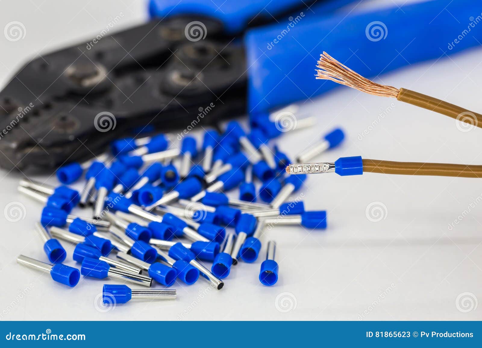 Electrical Cable with Insulated Tip, Closeup Stock Image - Image of ...