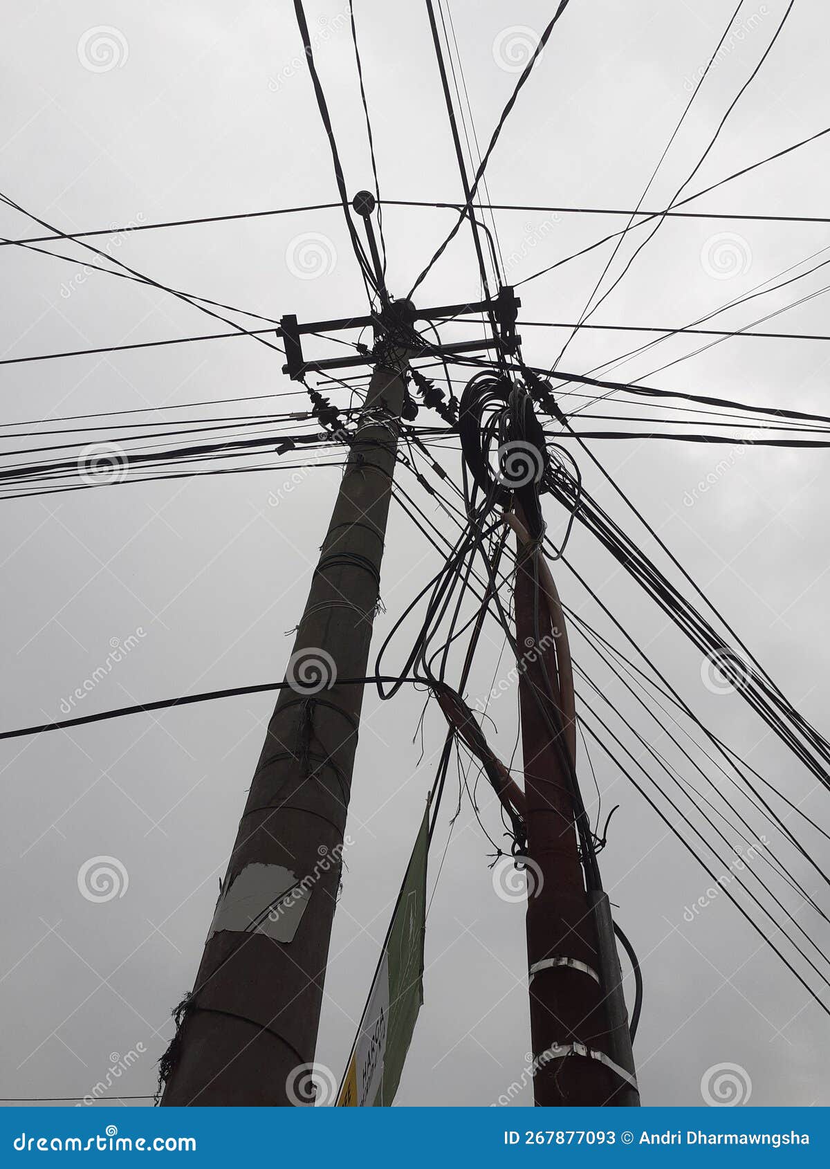 Electrical Cable Taken Shoot from Bellow Stock Image - Image of bellow ...