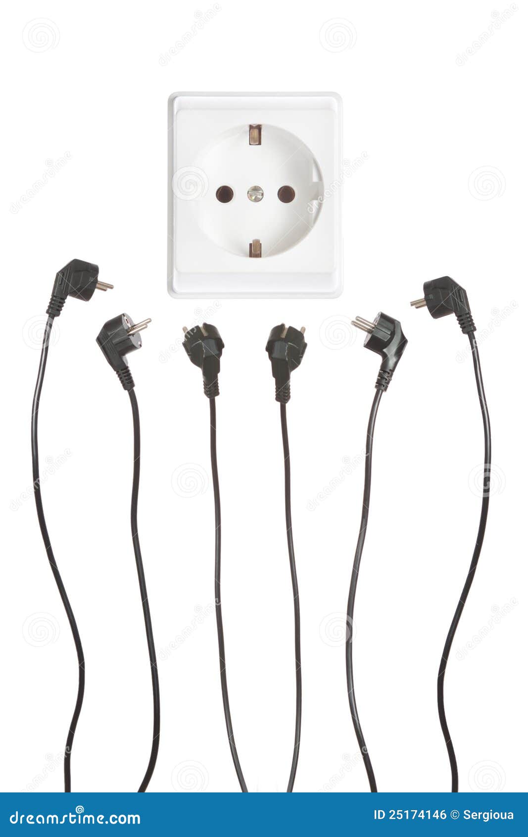 Electrical Cable To the Socket, Outlet. Stock Photo - Image of closeup ...