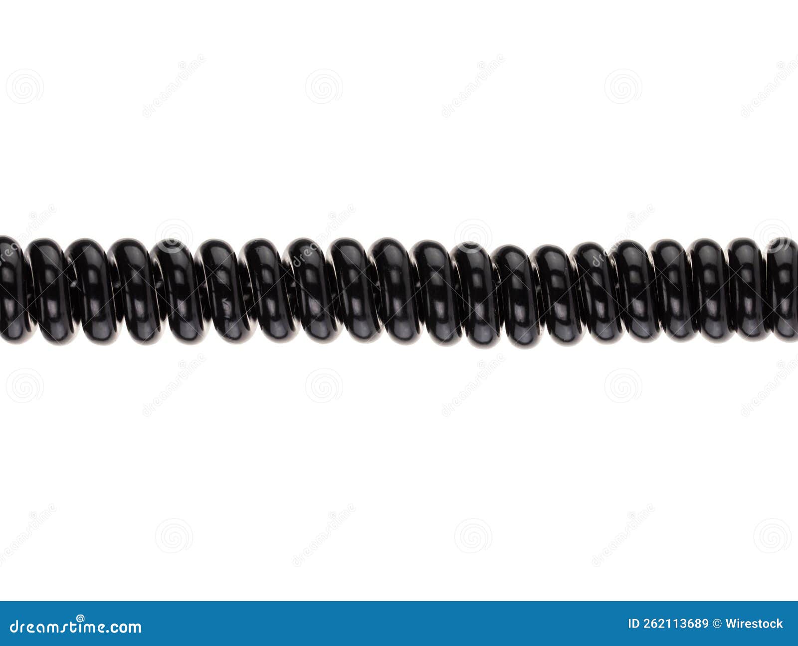 Black Spiral Cable Isolated on White Background. Stock Image - Image of ...
