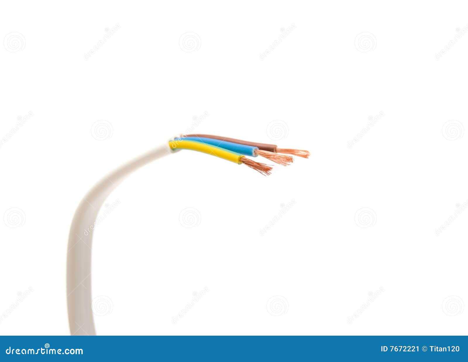 Electrical Cable on White Background Stock Image - Image of amperage ...