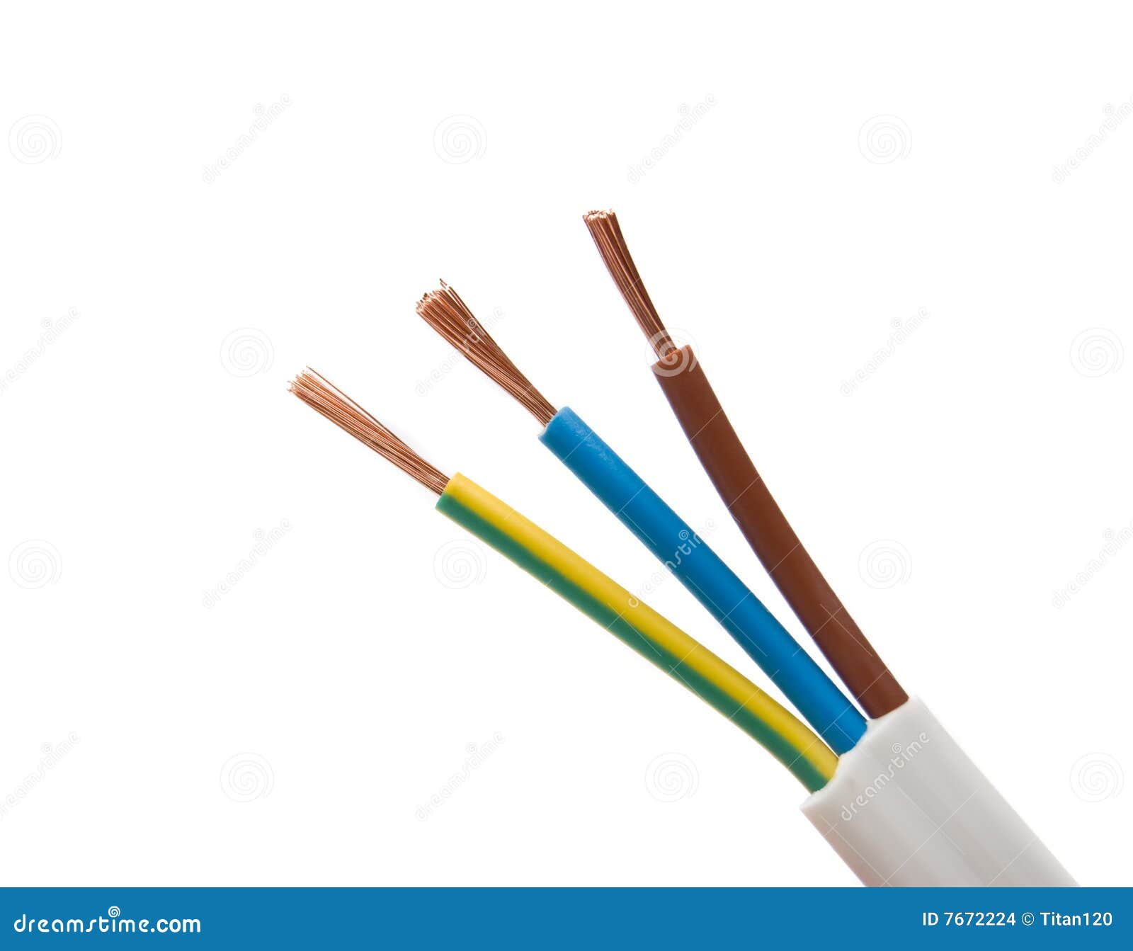 Electrical Cable on White Background Stock Photo - Image of earth ...