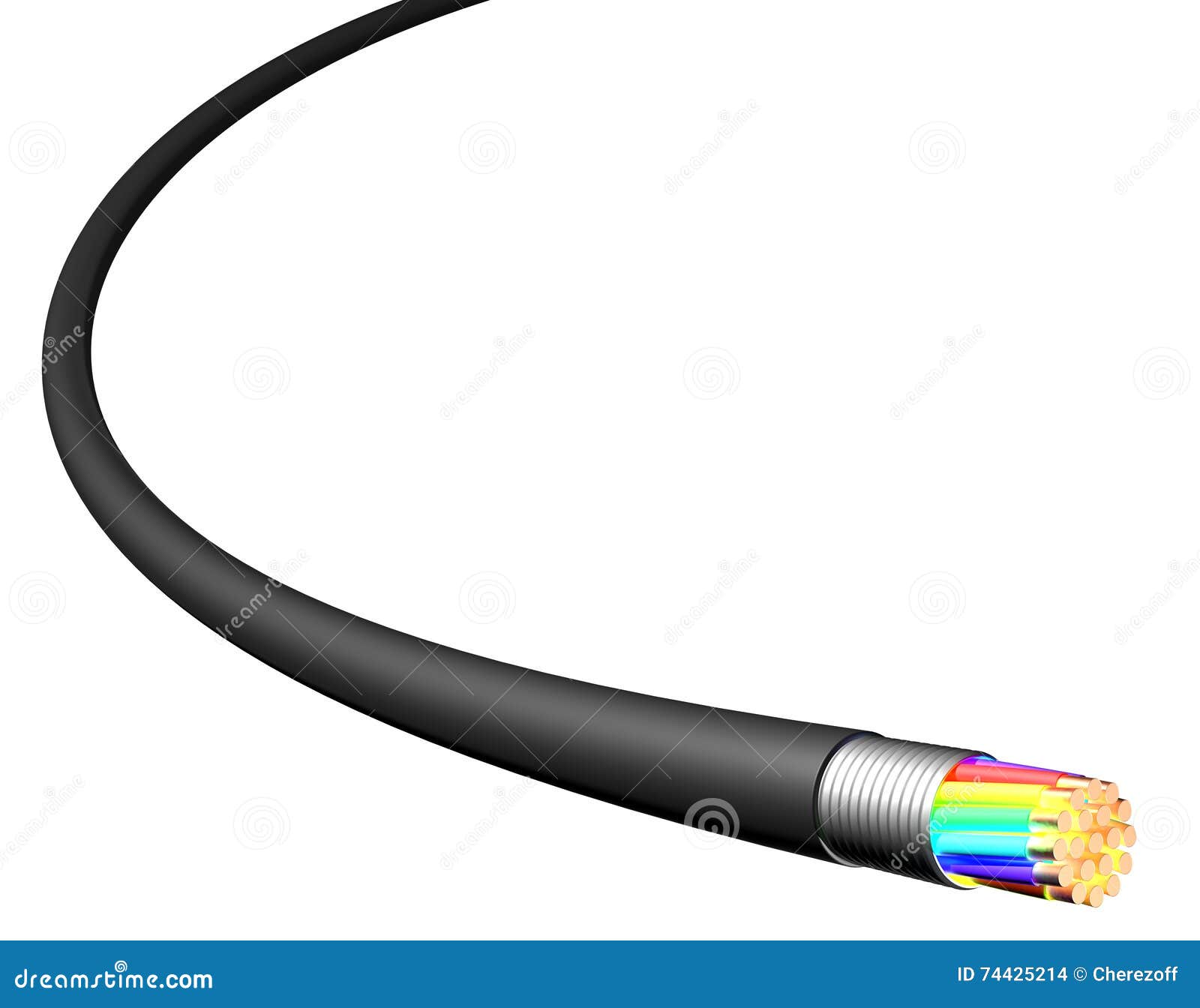 Electrical Cable on White Background. Close-up Stock Illustration ...