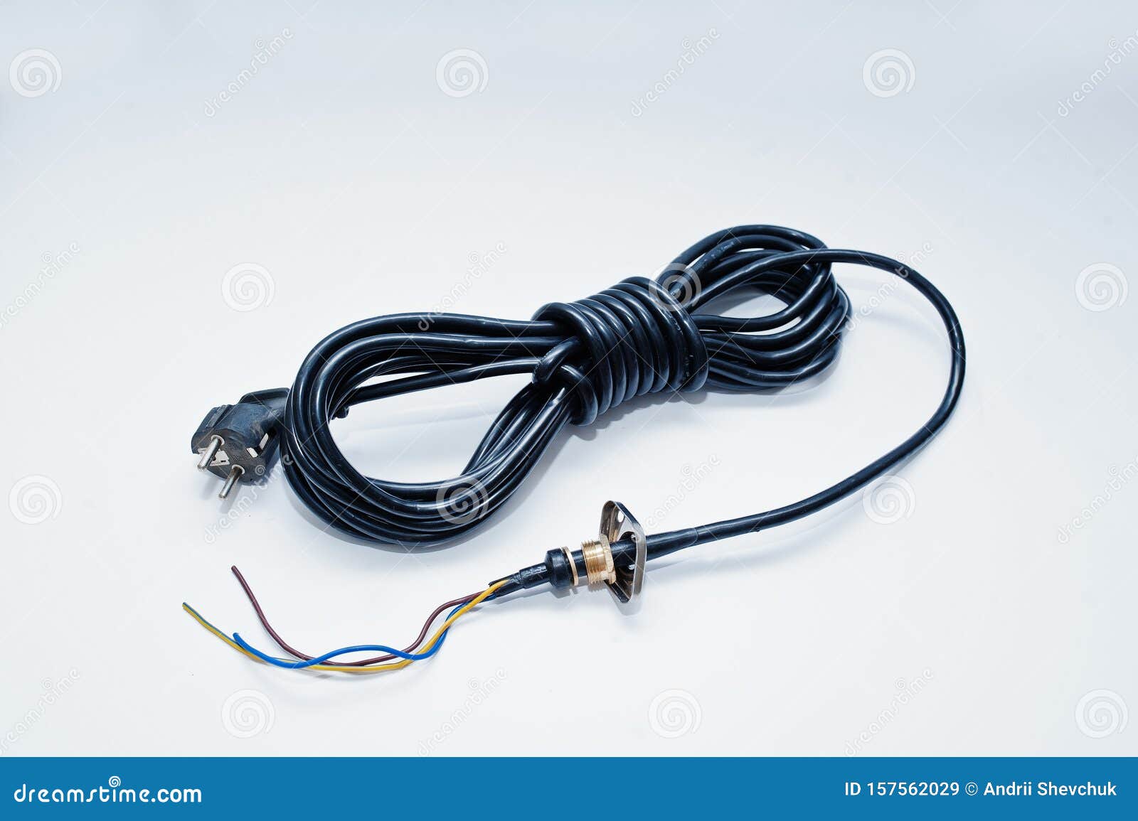 Electrical Cable Winding Isolated on White Stock Image - Image of ...